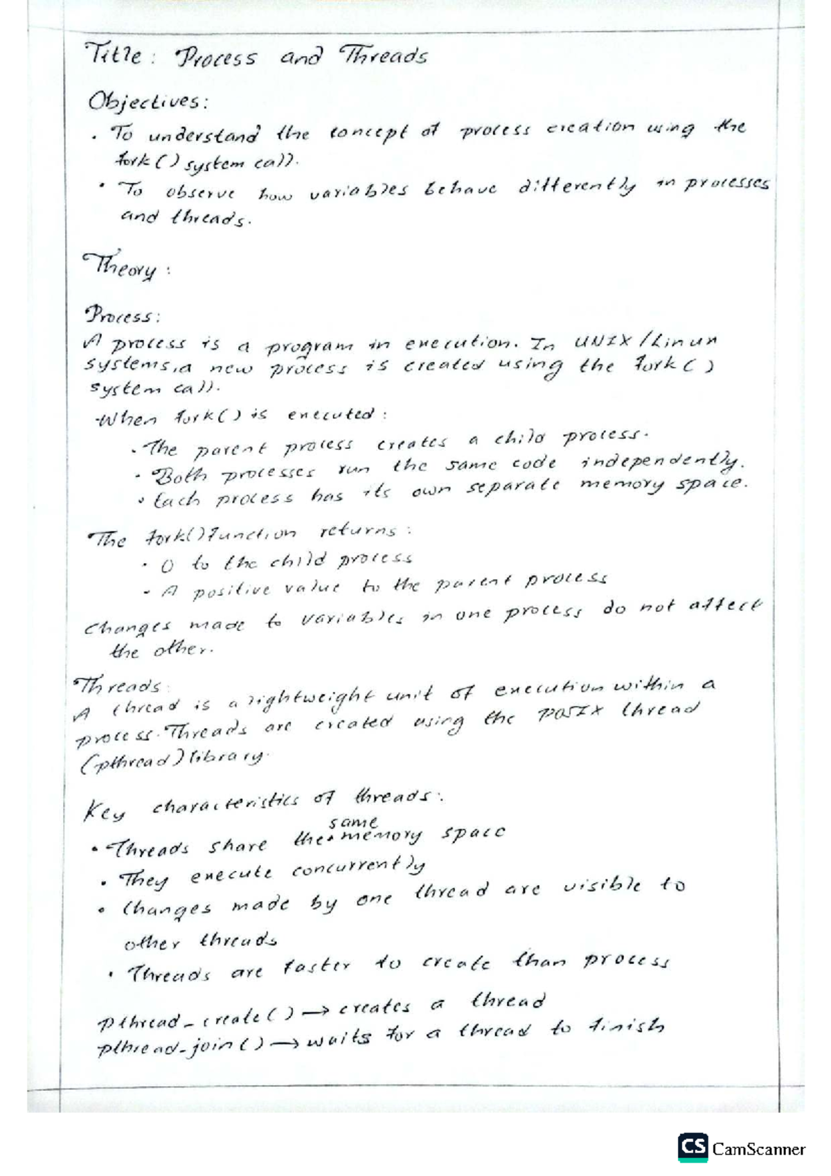 OS Lab 03: Understanding Processes and Threads with Fork() - Studocu