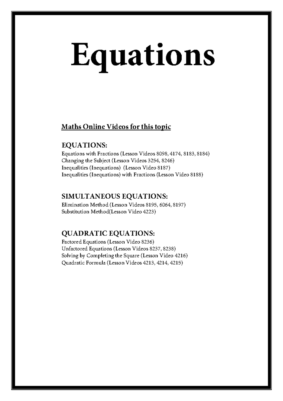 &RVBUJPOT -FTTPO 7JEFPT XJUI 'SBDUJPOT -FTTPO - Studocu