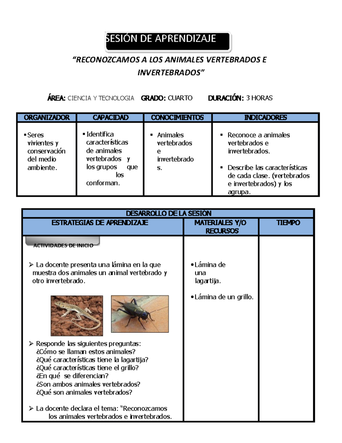Ficha De Trabajo Sobre Vertebrados E Invertebrados Animales