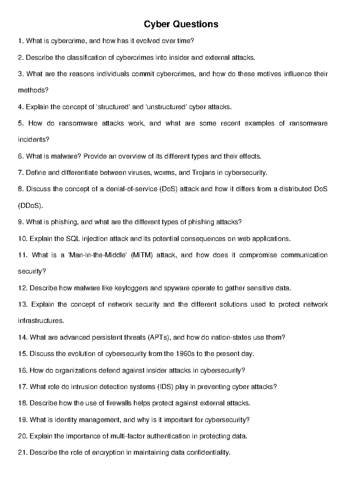 Cyber Questions - Cyber Questions What is cybercrime, and how has it ...