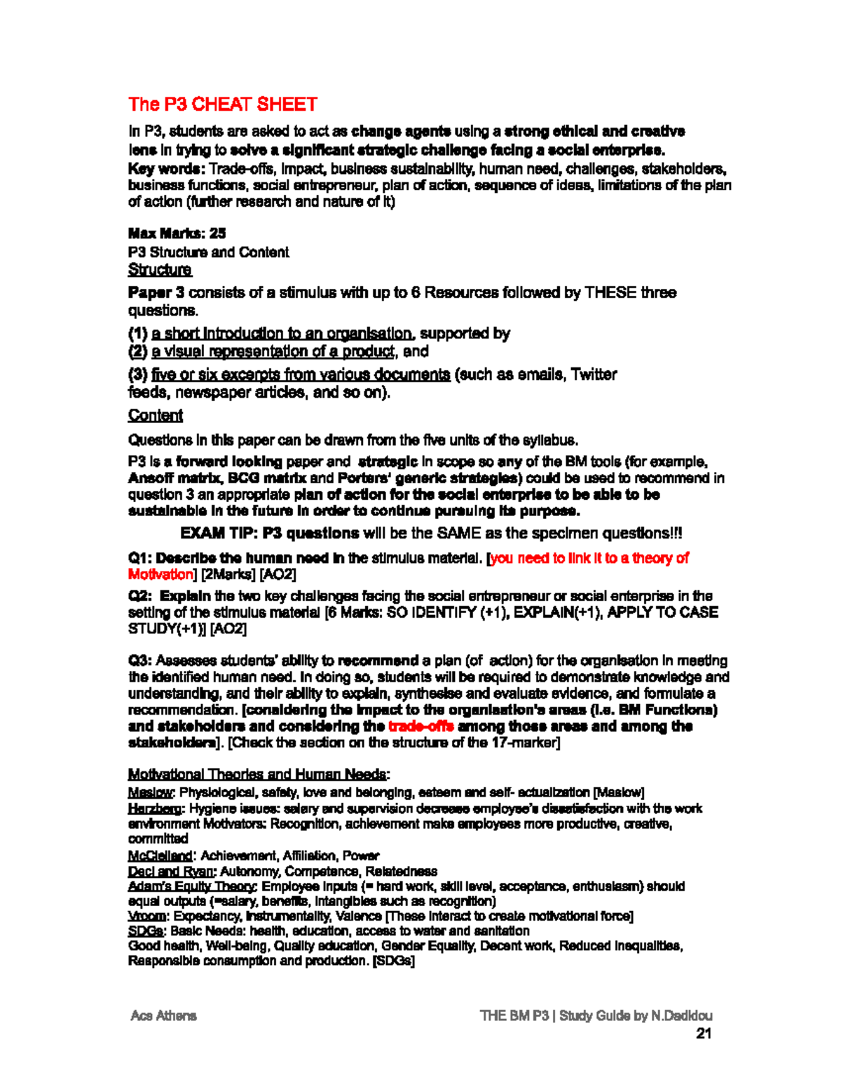 HP3 Cheat Sheet - Key Notes and Summaries - Studocu