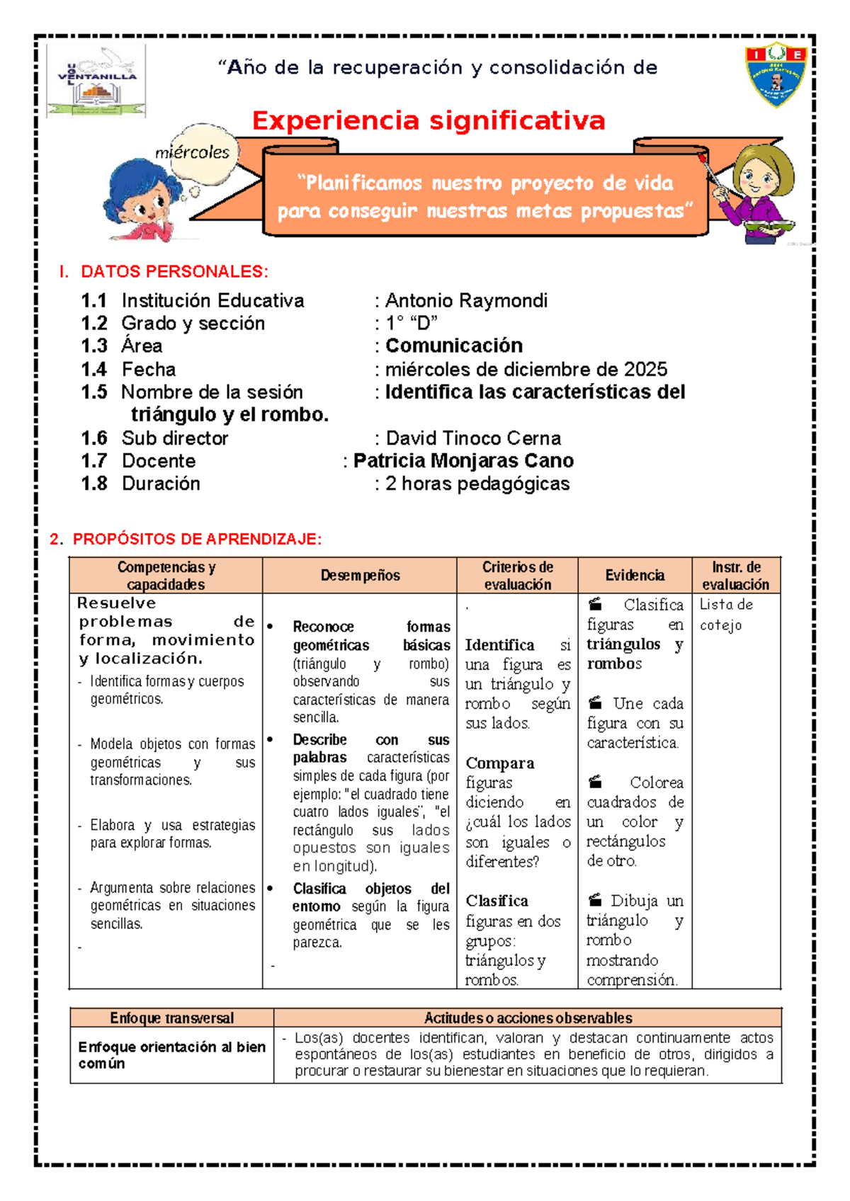 S.A MATE 1° Grado: Triángulo y Rombo - Actividades 2 y 3 de Diciembre ...
