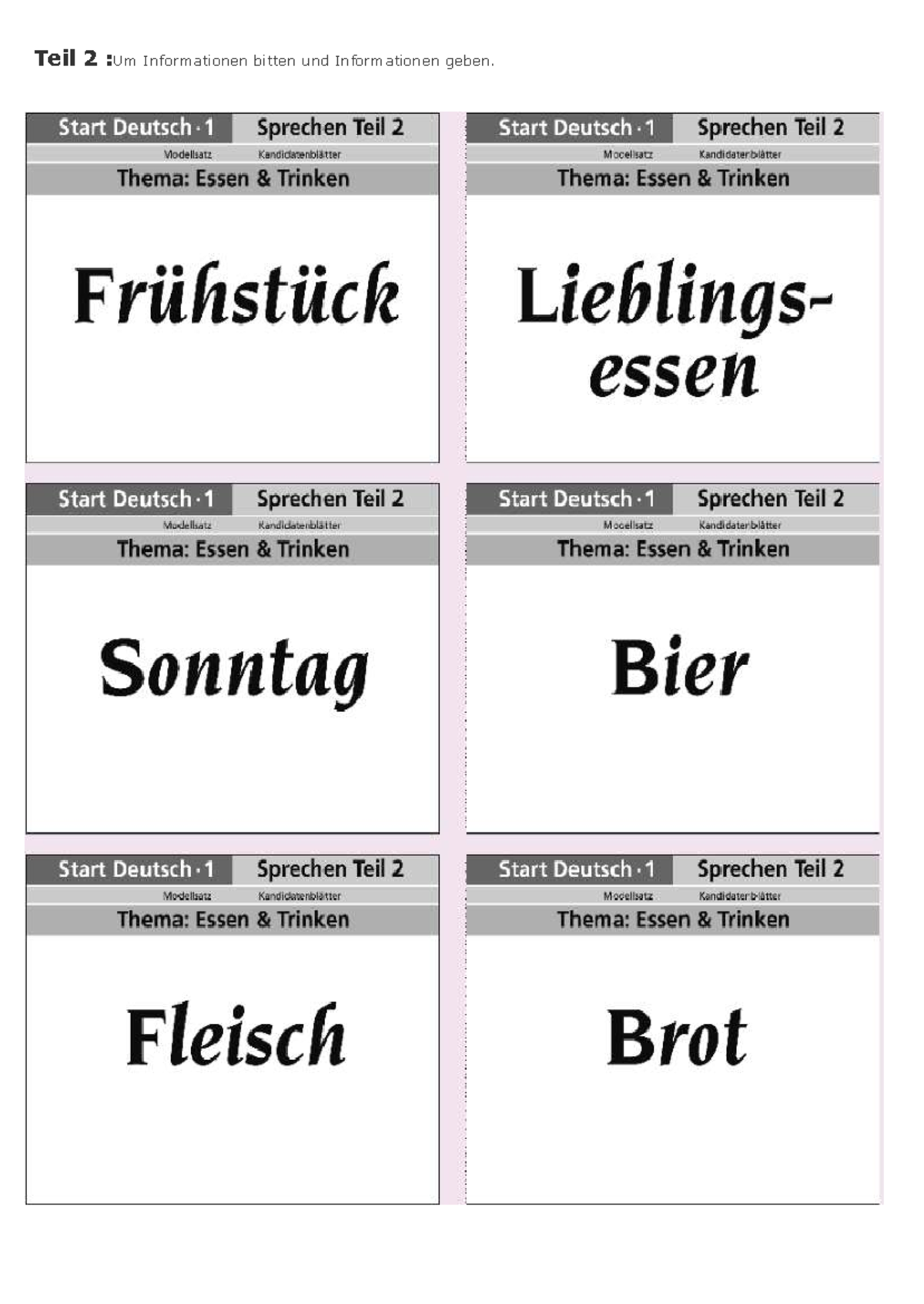Teil 2 Um Informationen bitten und Informationen geben - Thema ...