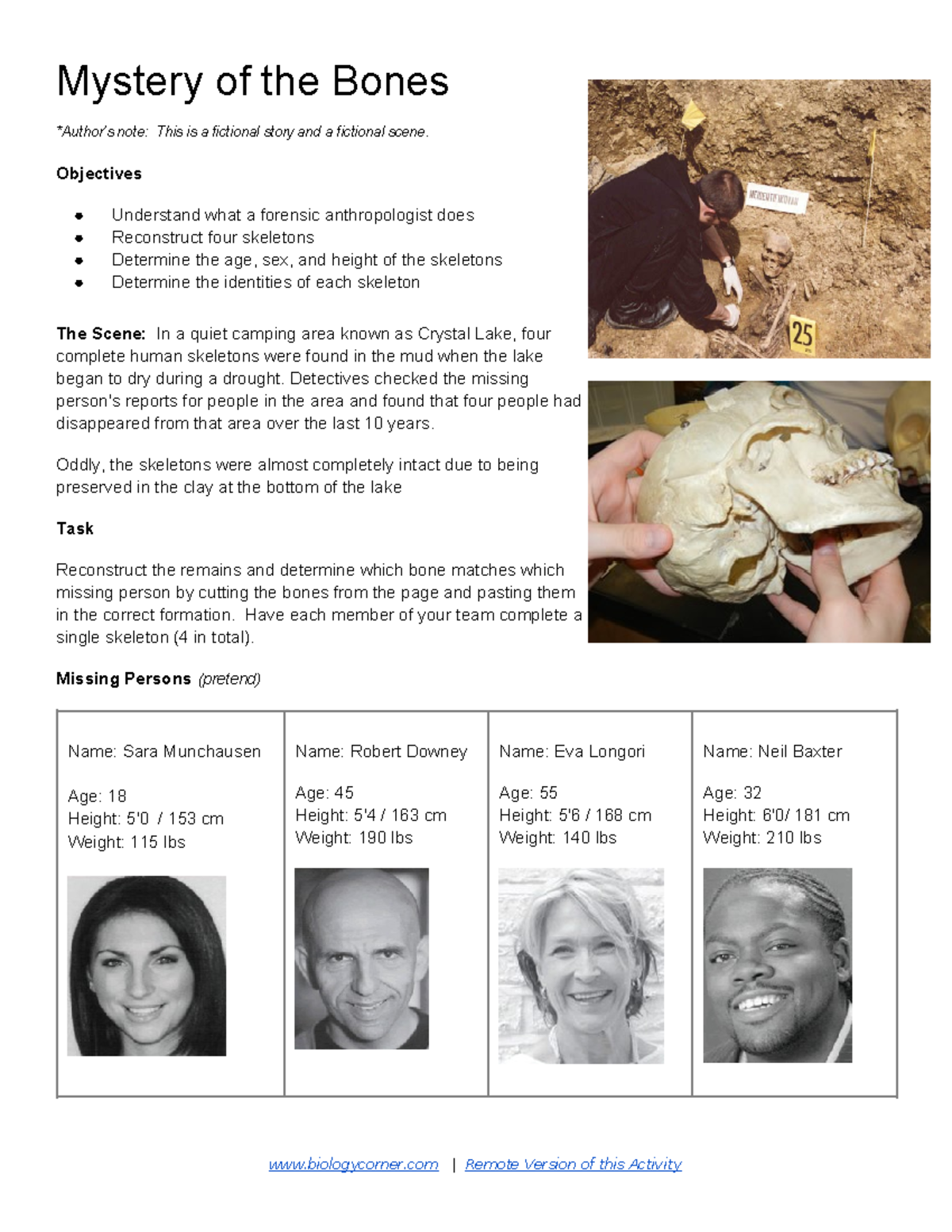 Final Paper: Analyzing the Mystery of the Bones in Forensics - Studocu