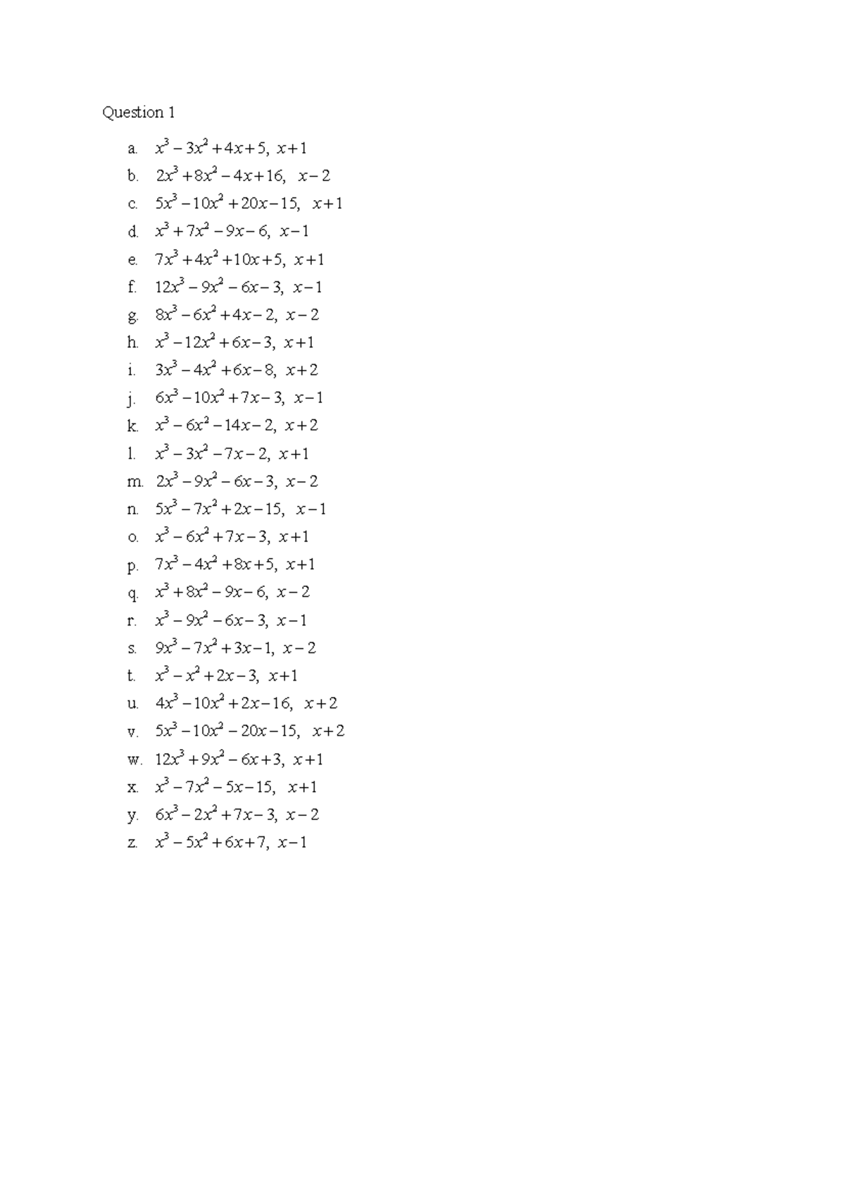 Long Division Questions for Practice and Review - Studocu