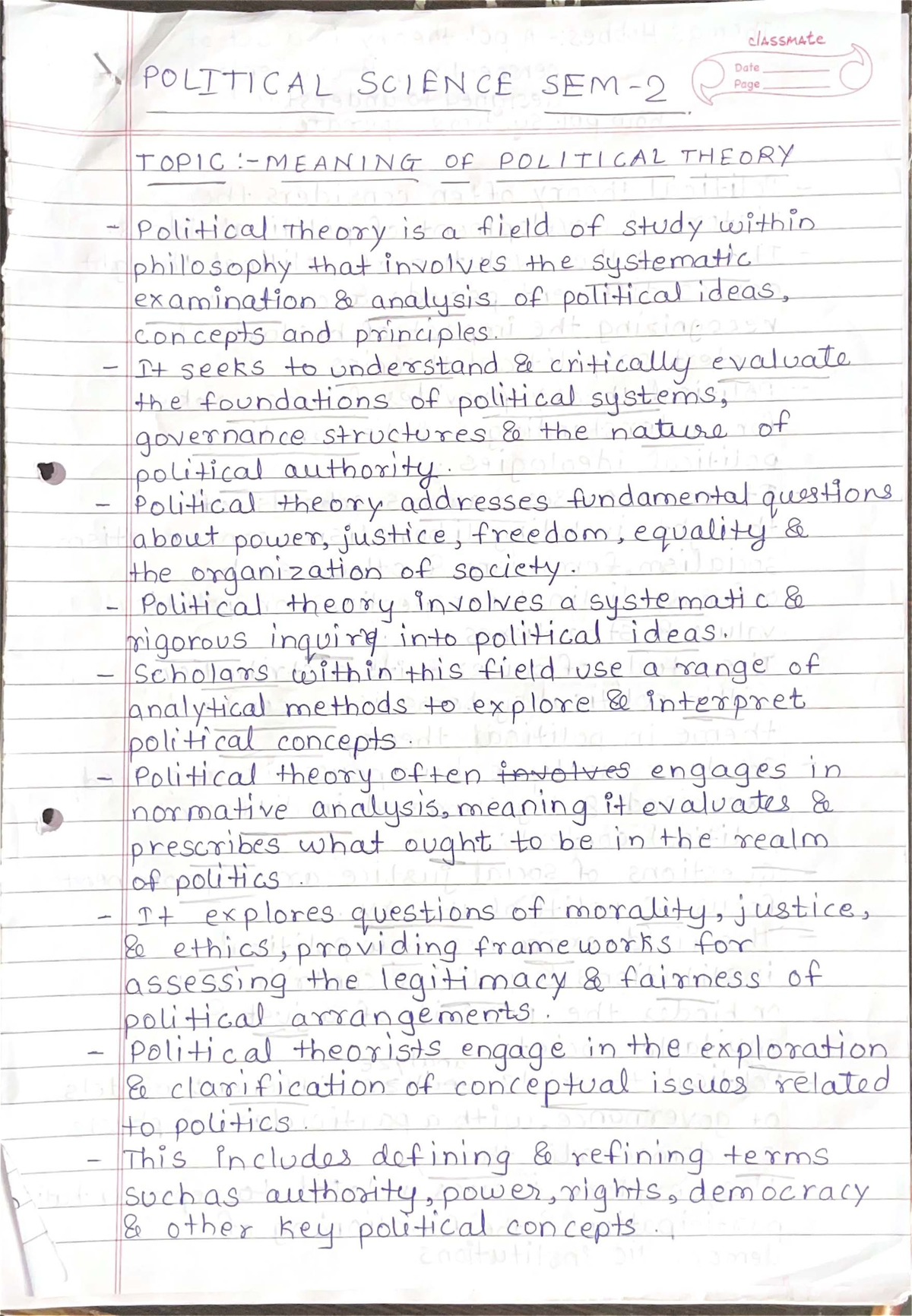 Political Theory Overview: Key Concepts and Significance (POL SCI SEM 2 ...