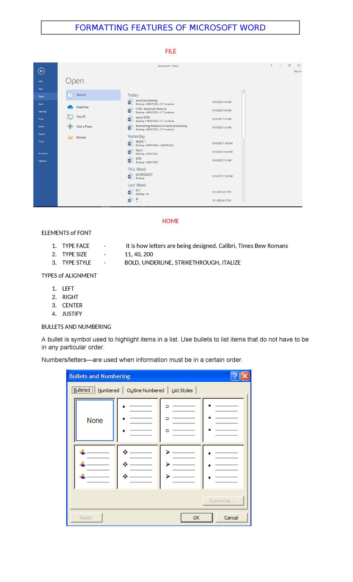 Formatting Features of Microsoft Word: A Comprehensive Guide - Studocu