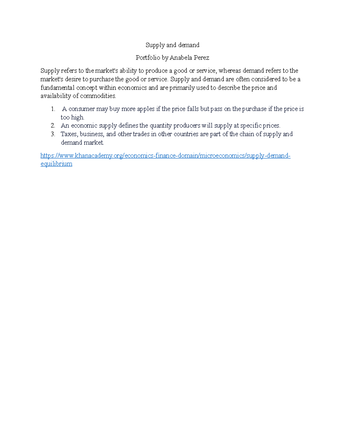 Supply and demand - this is some example that you can use - Supply and ...