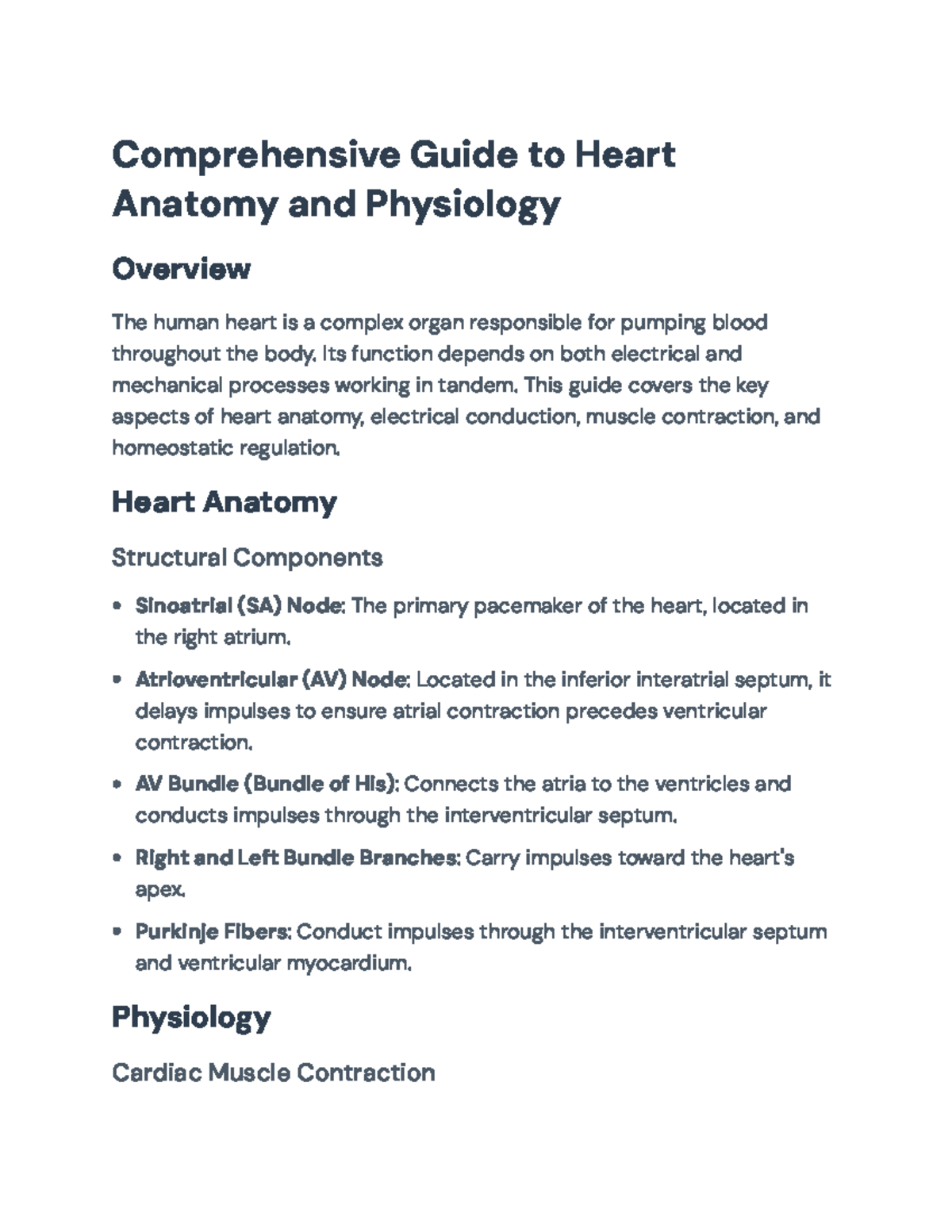 Comprehensive Guide to Heart Anatomy & Physiology for Course HPR101 ...