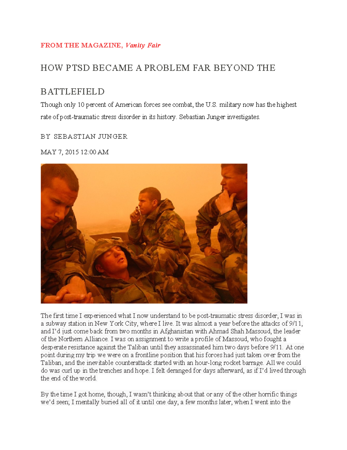 How PTSD Affects Veterans: Analyzing Psychological Trauma Post-Combat ...