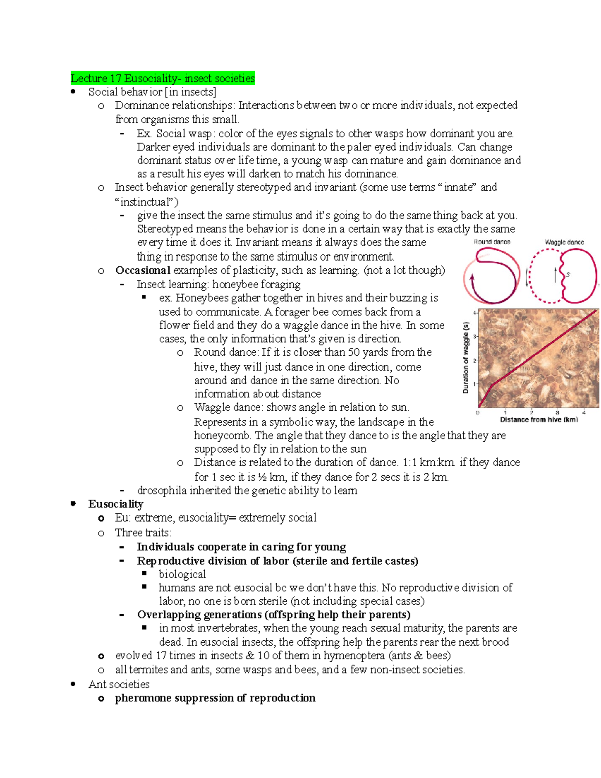 Lecture 17 Eusociality - Lecture 17 Eusociality- insect societies ...