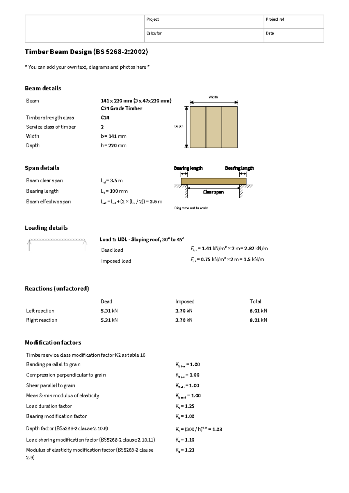 Timber ridge beam calculation report 2 - Calcs for Date Timber Beam ...