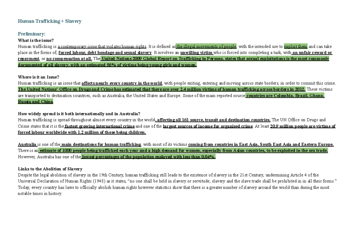 Crime+ Human Rights Revision: Understanding Human Trafficking Issues ...