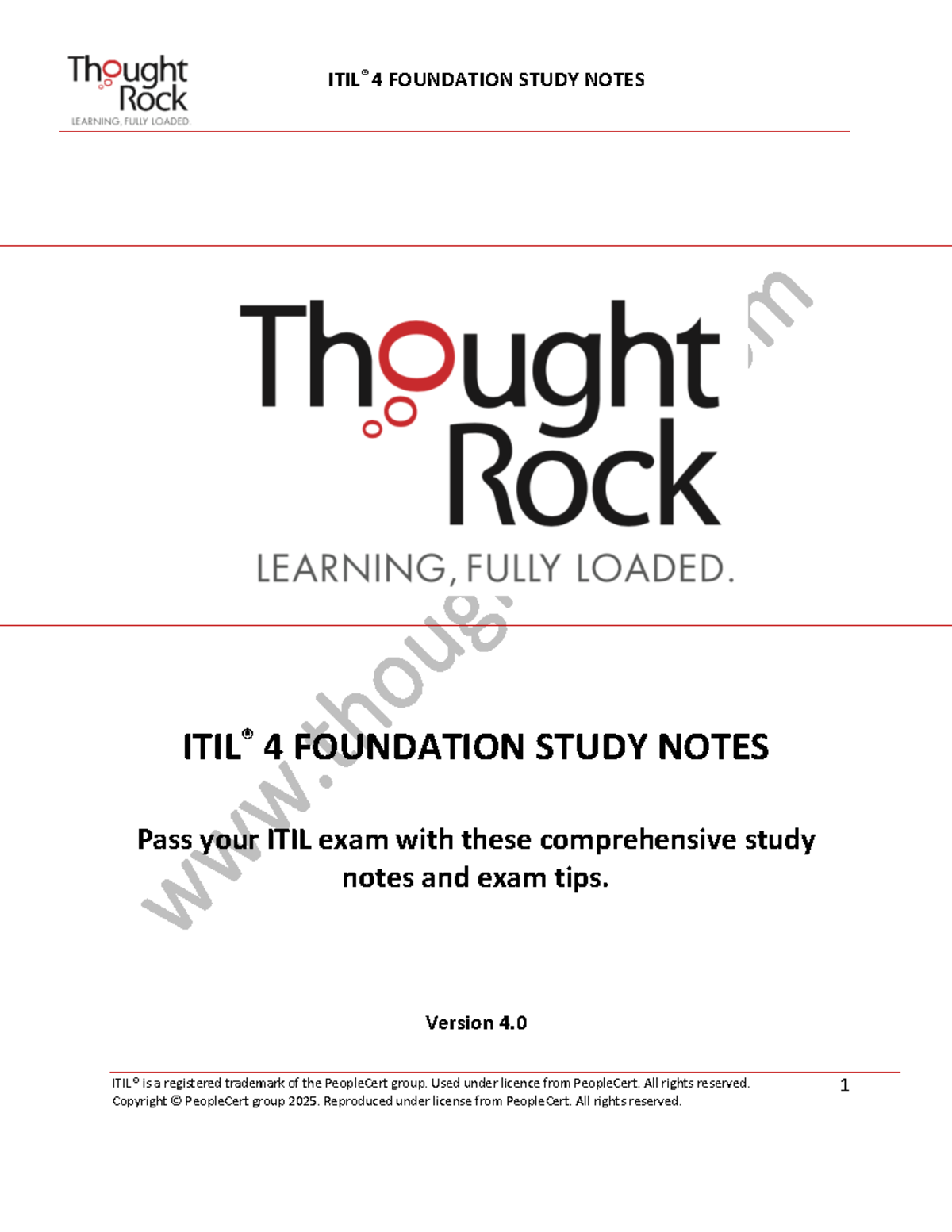 ITIL 4 Foundation Study Notes: Comprehensive Exam Prep Guide - Studocu