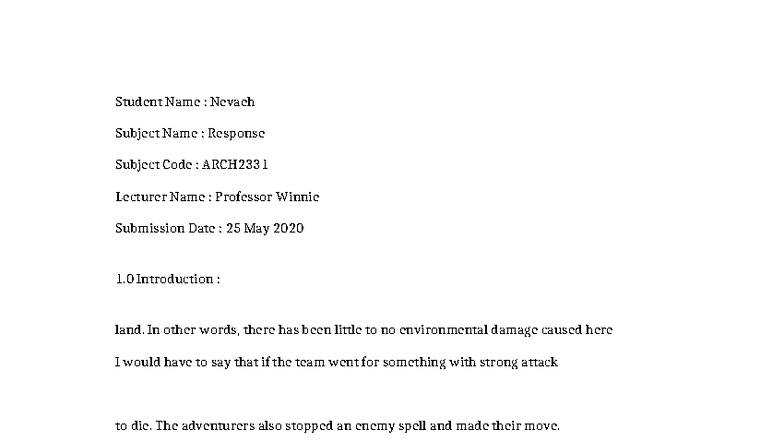 ARCH2331 Response Paper: Analyzing Environmental Impact and Design ...
