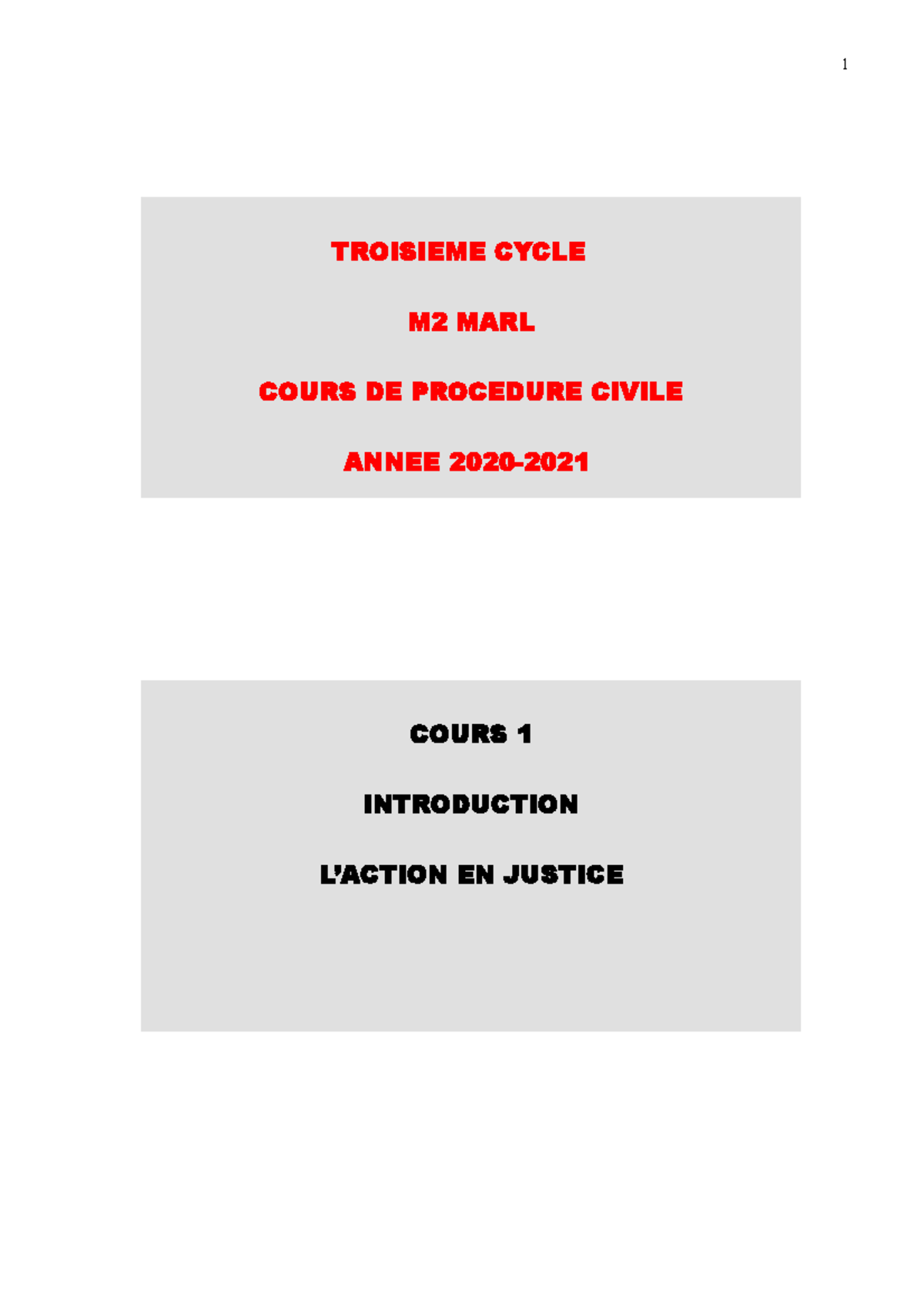 M2 MARL - Cours 1 : Introduction à l'Action en Justice (2020-2021 ...