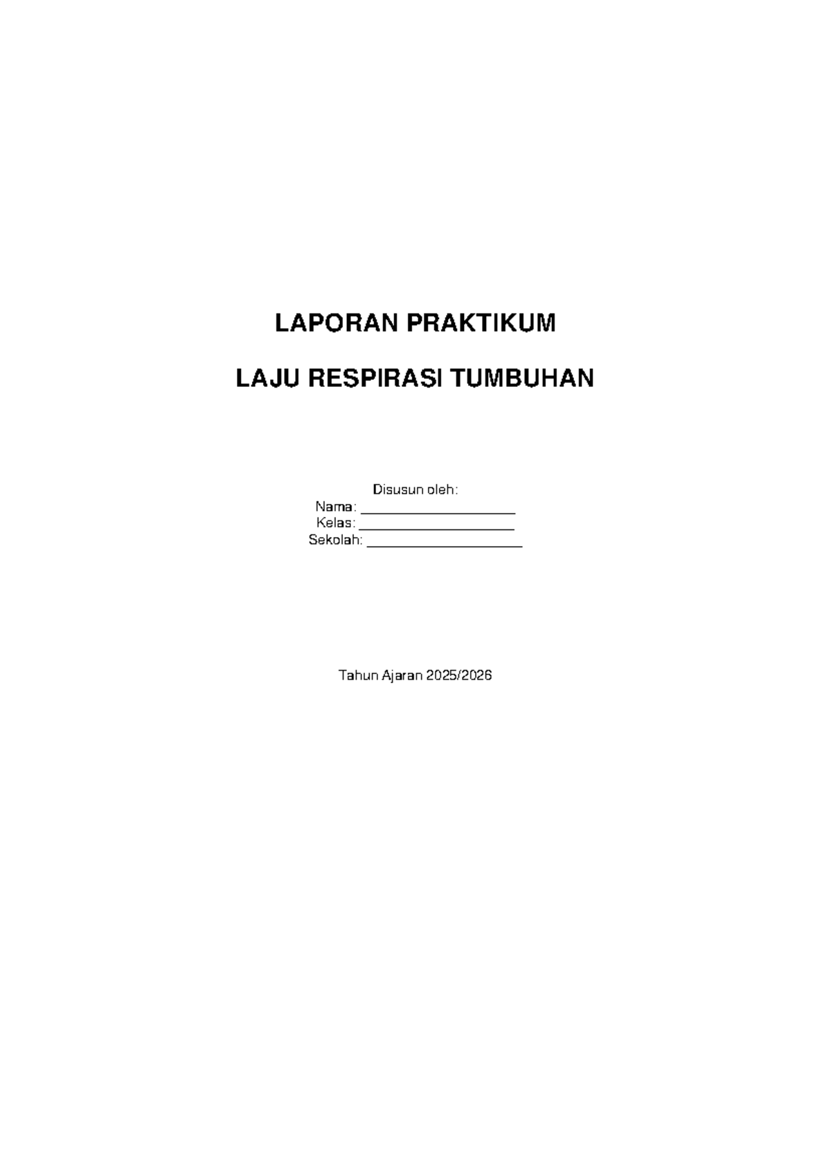 LAPORAN PRAKTIKUM RESPIRASI TUMBUHAN - KELAS X - Studocu