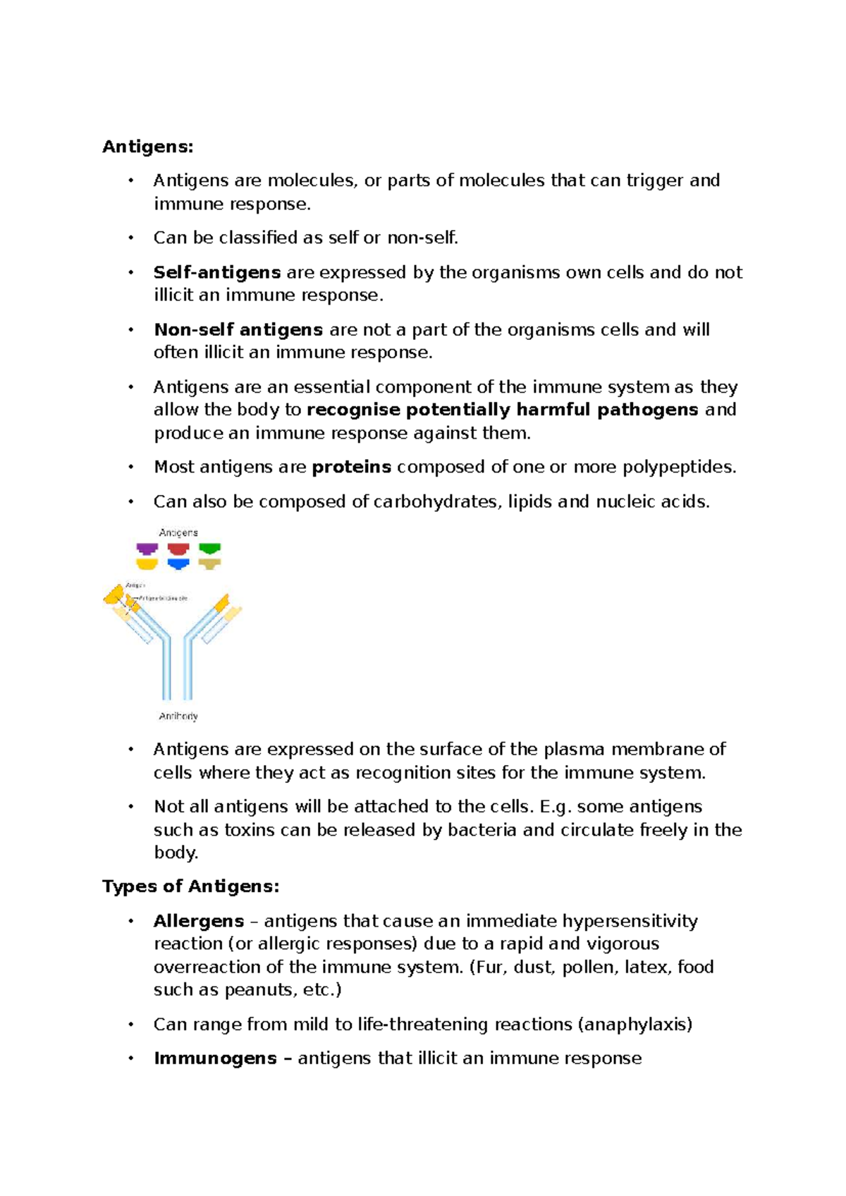 Antigens and Pathogens: Overview and Classification - Lesson 1 U4 Notes ...