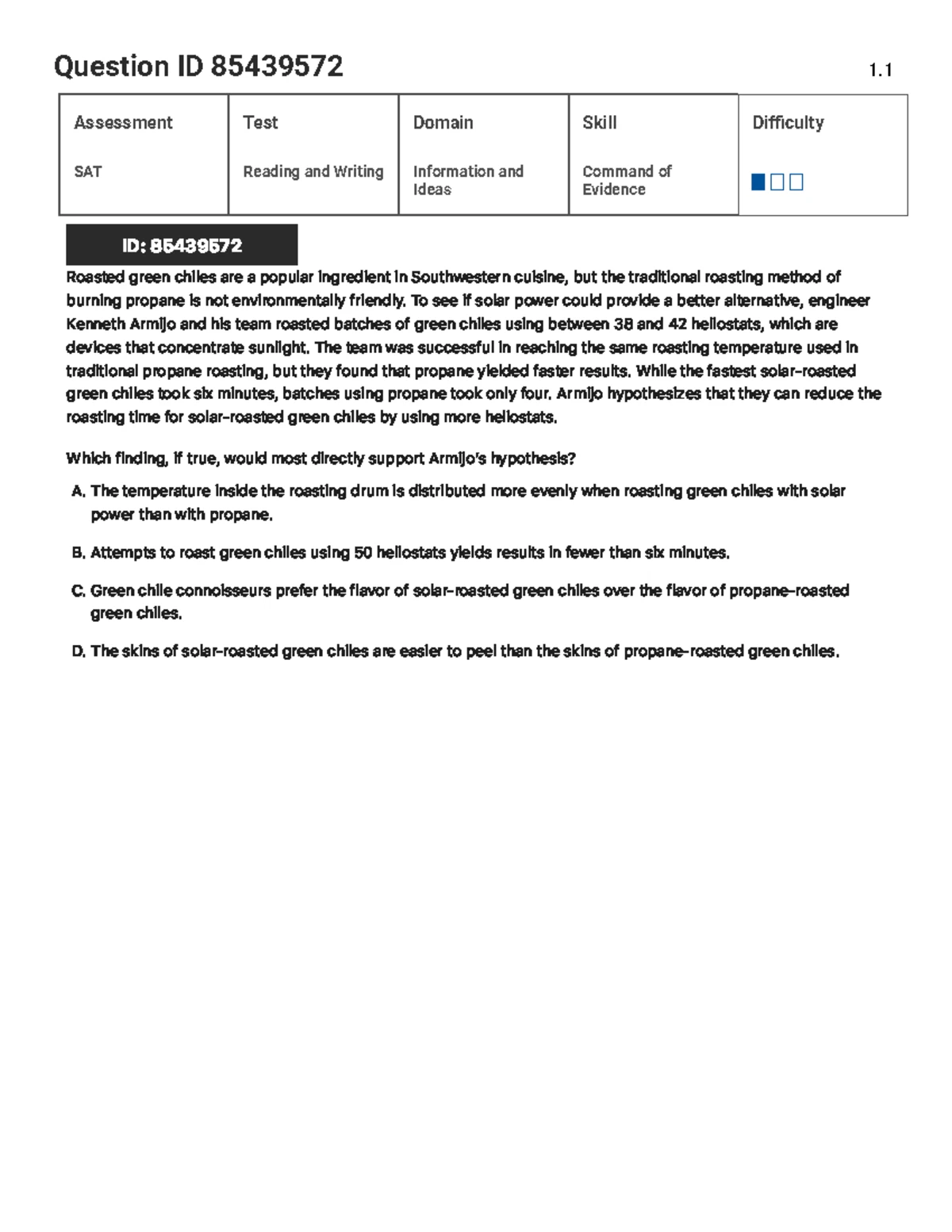 SAT Reading & Writing: Words in Context Practice (Level 1) - Studocu