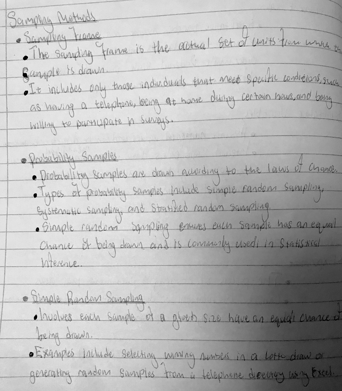 Sampling Methods - Probability Samples Probability samples are drawn ...