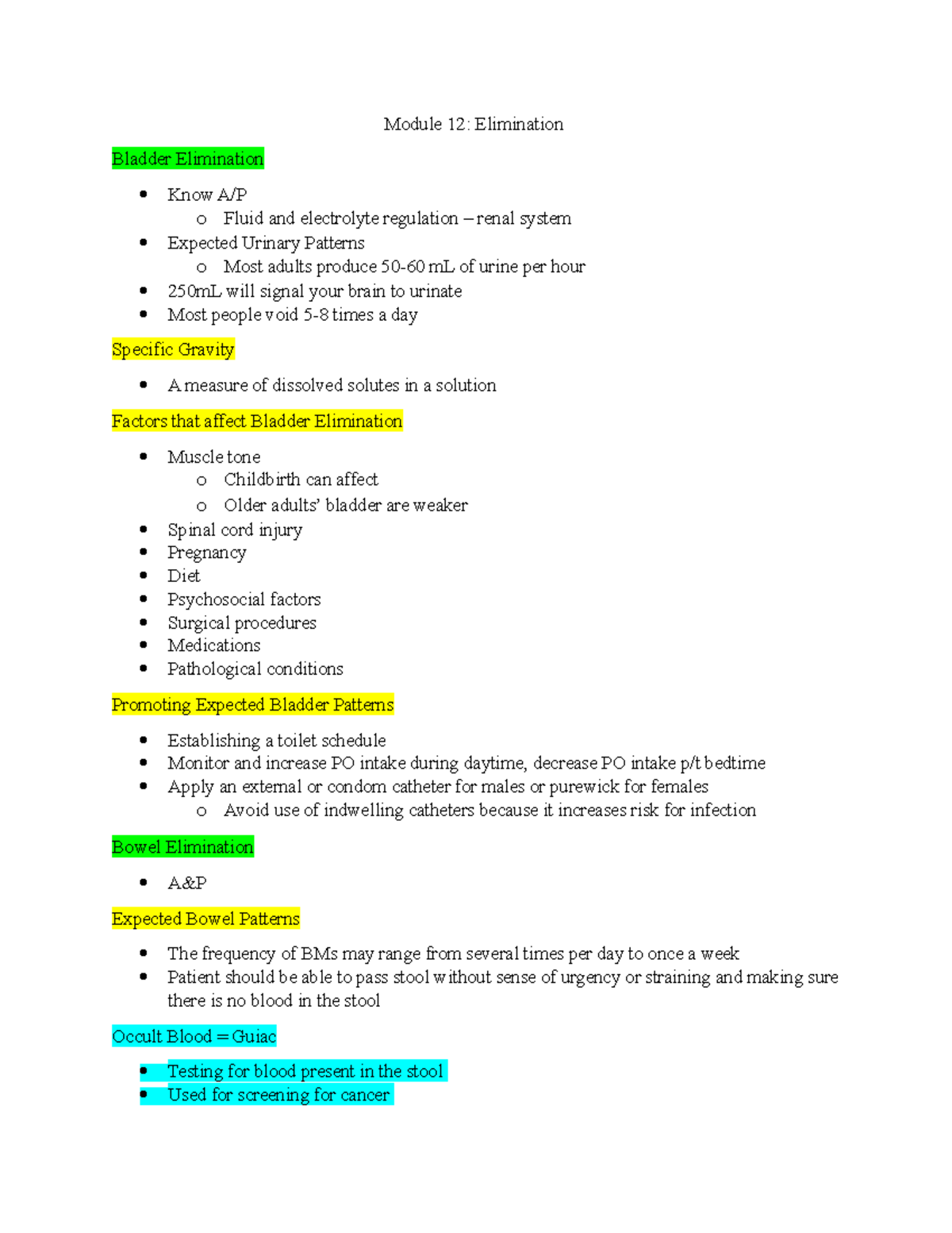 Module 12 Bowel Elimination - Module 12: Elimination Bladder ...