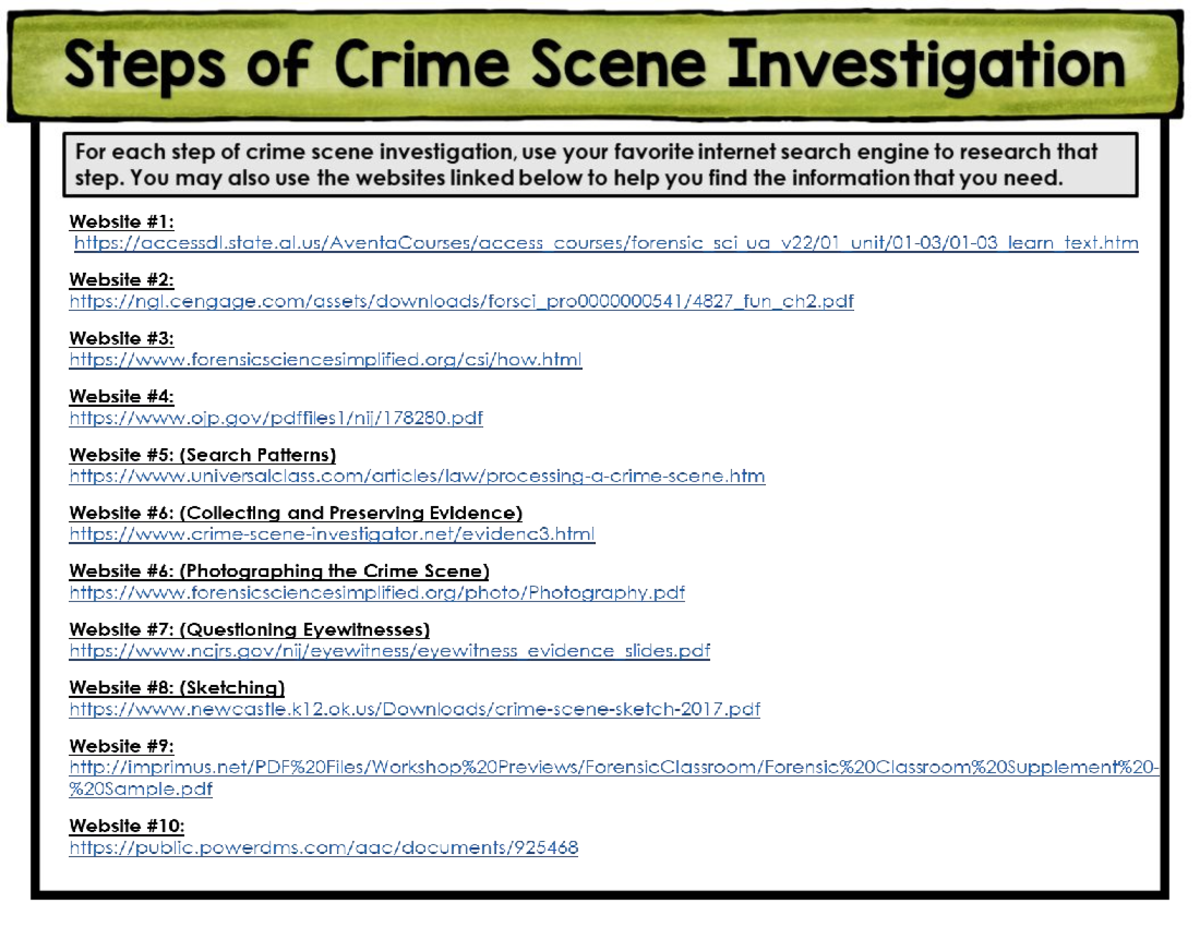 CSI 101: Securing the Scene and Evidence Collection Guide - Studocu