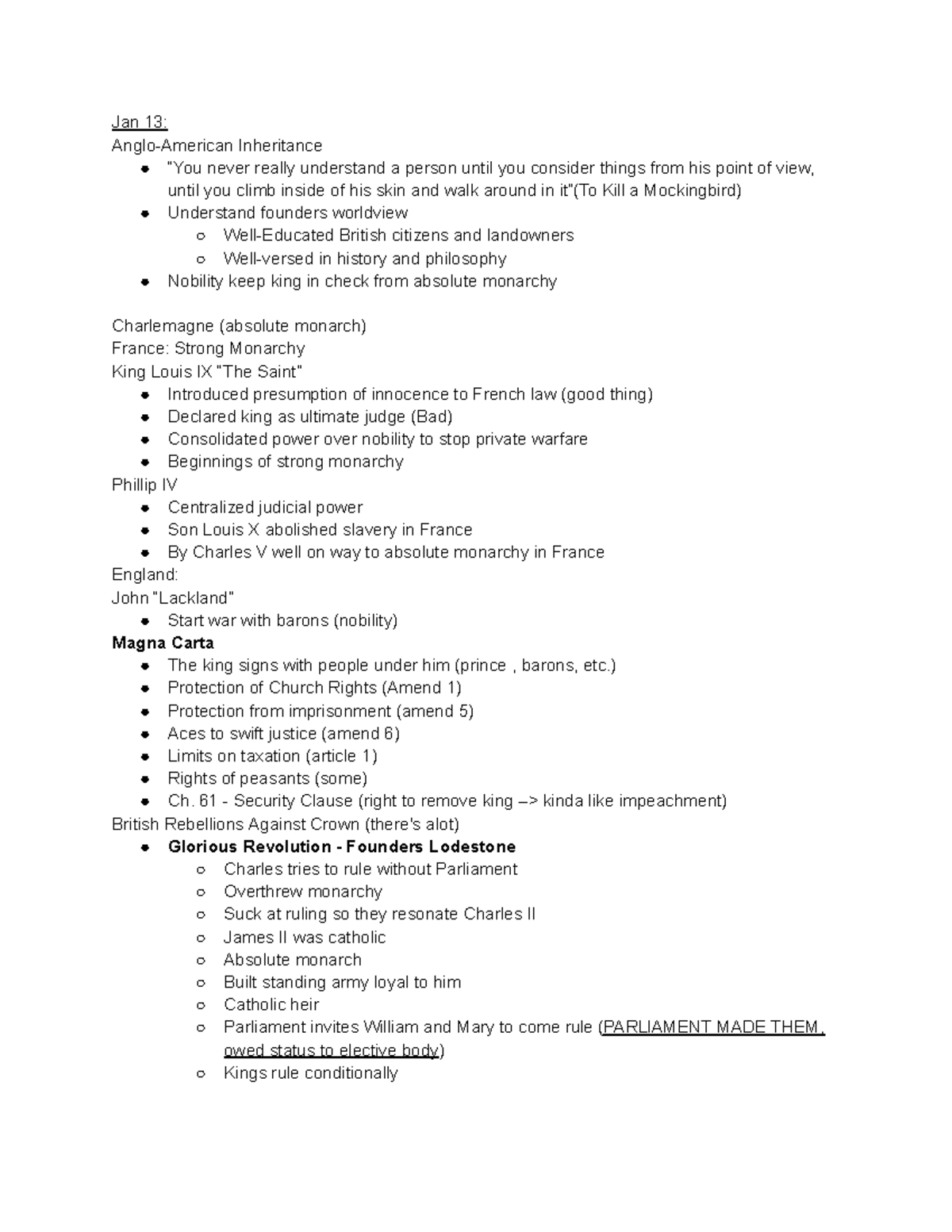 Lecture Notes: Anglo-American Inheritance and Constitution - Studocu