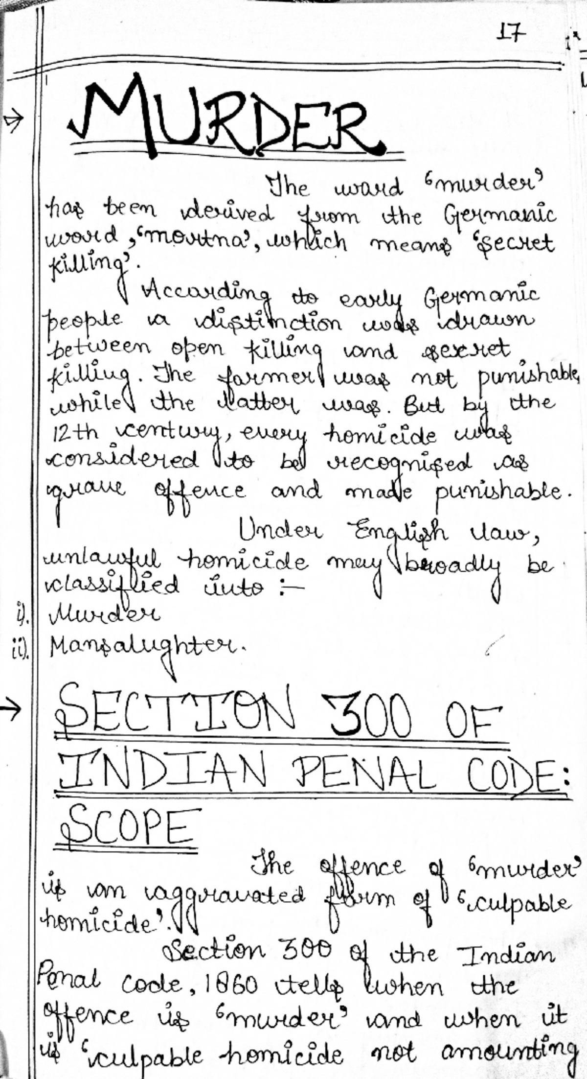 Murder Under IPC Section 300: Key Elements and Legal Perspectives - Studocu