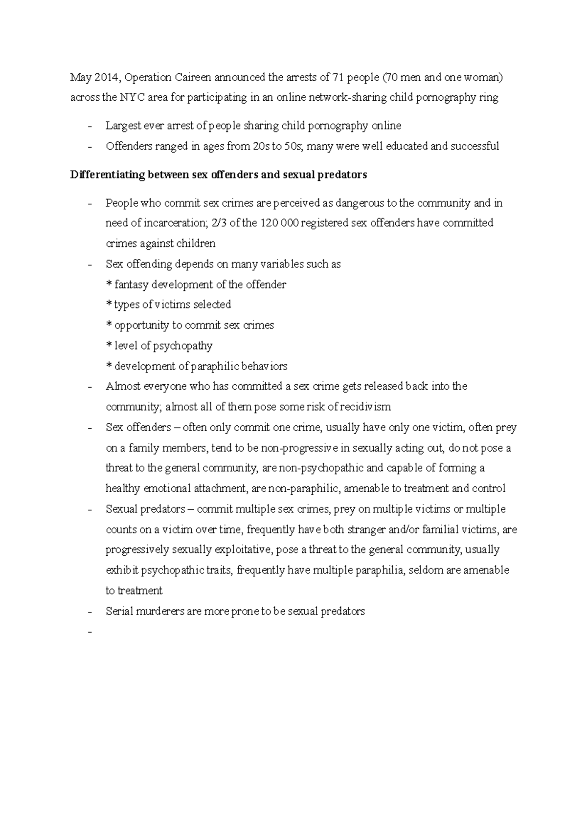 Textbook notes - Mark Winton - May 2014, Operation Caireen announced ...