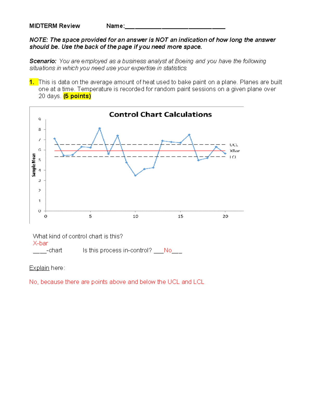 STAT 101 Midterm Review with Solutions and Analysis - Studocu