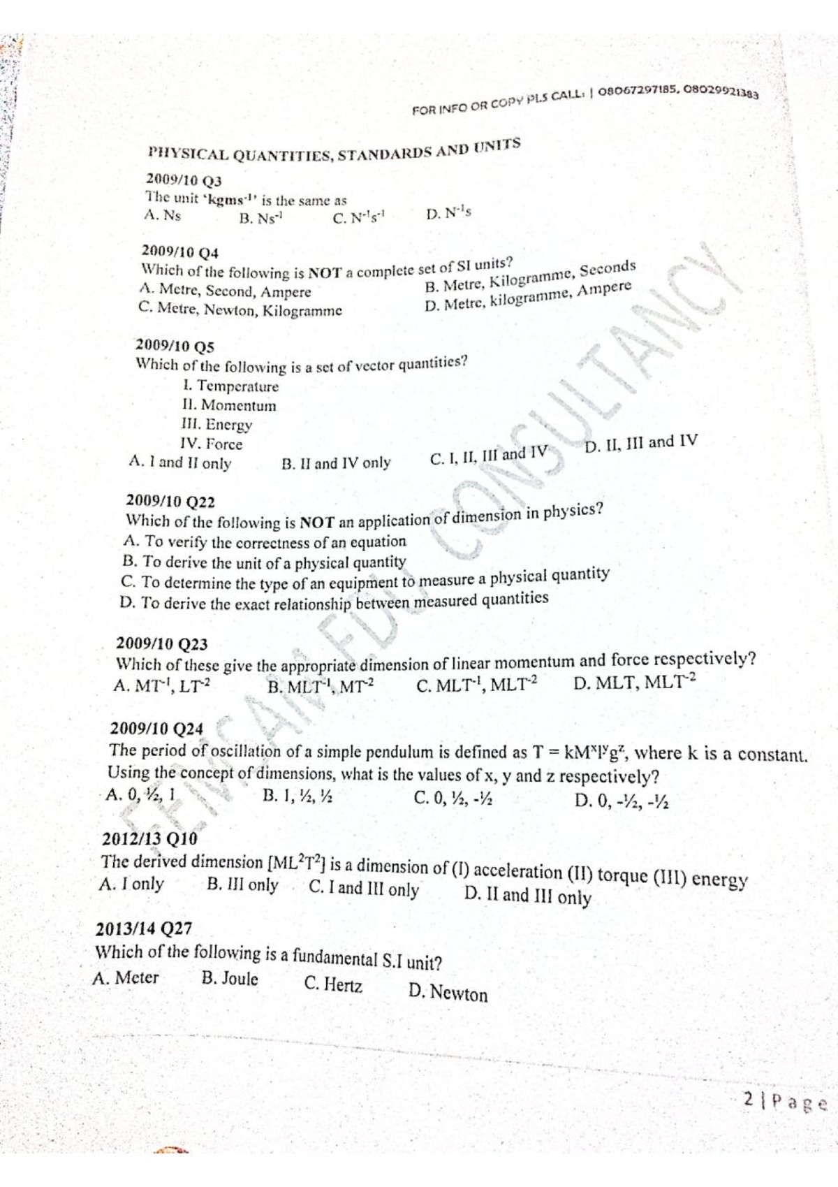 Fsc115 - Comprehensive Physics Study Guide on Quantities & Motion - Studocu