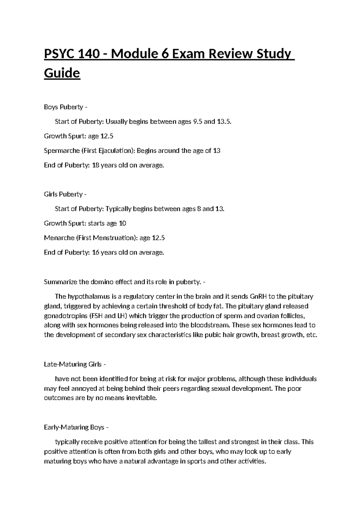 Psyc 140 module 1 exam questions and answers portage learning latest ...