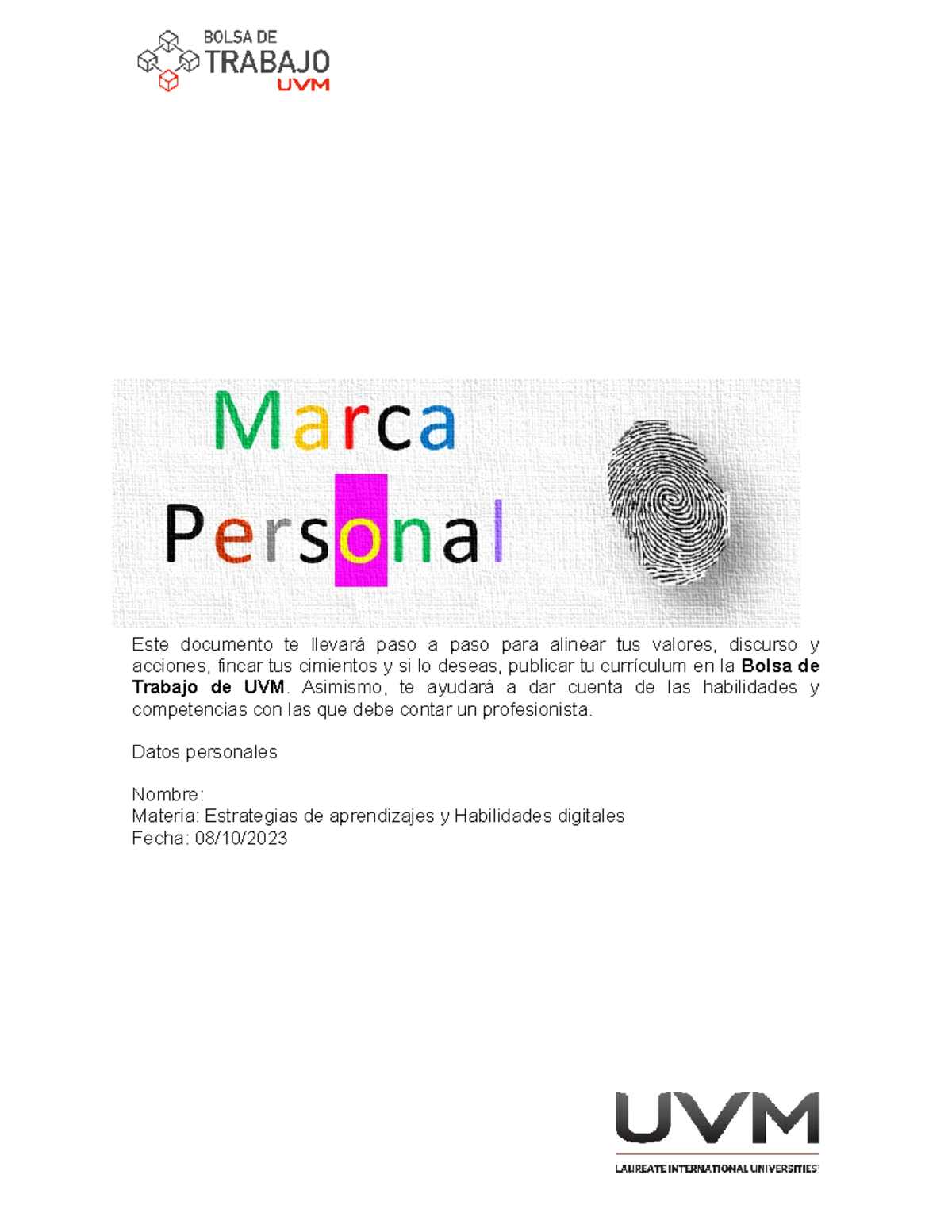 Uvm - uvm - Este documento te llevará paso a paso para alinear tus ...