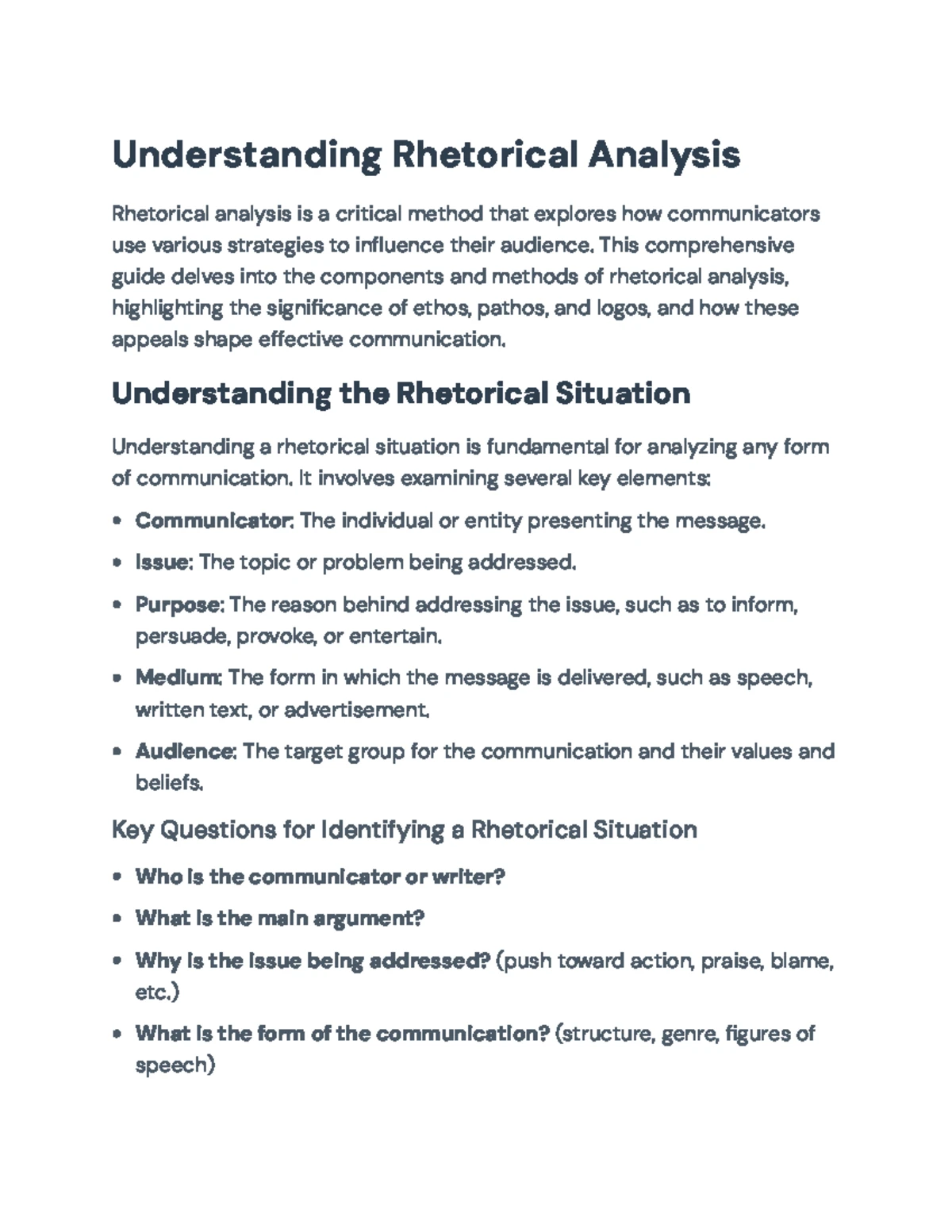 Rhetorical Analysis: Exploring Ethos, Pathos, Logos, and Kairos ...