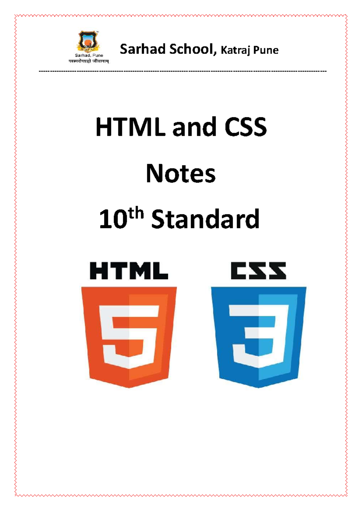 HTML & CSS Notes for 10th Standard - Sarhad School, Katraj Pune - Studocu