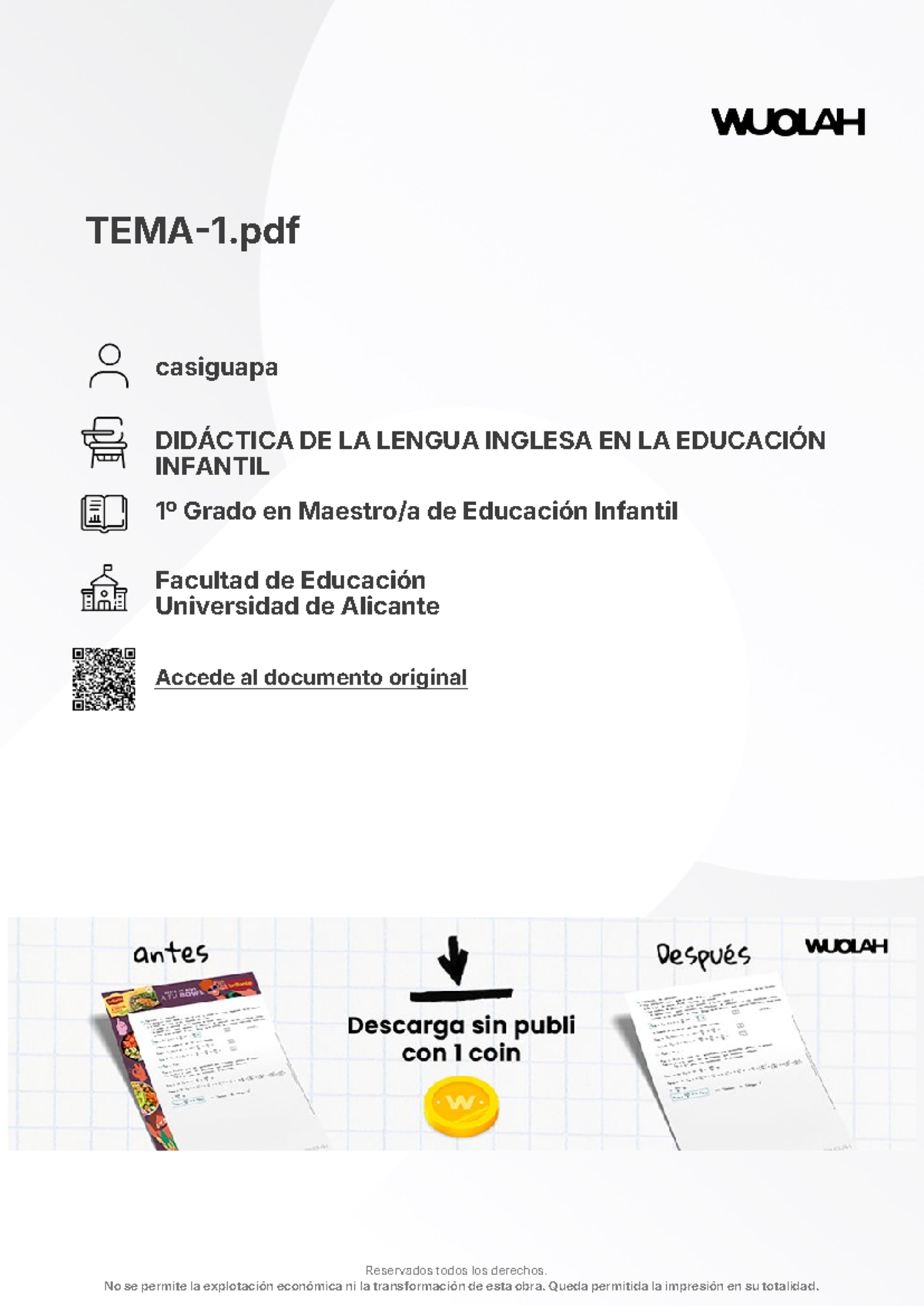 DIDÁCTICA DE LA LENGUA INGLESA EN EDUCACIÓN INFANTIL - 1º Grado - Studocu