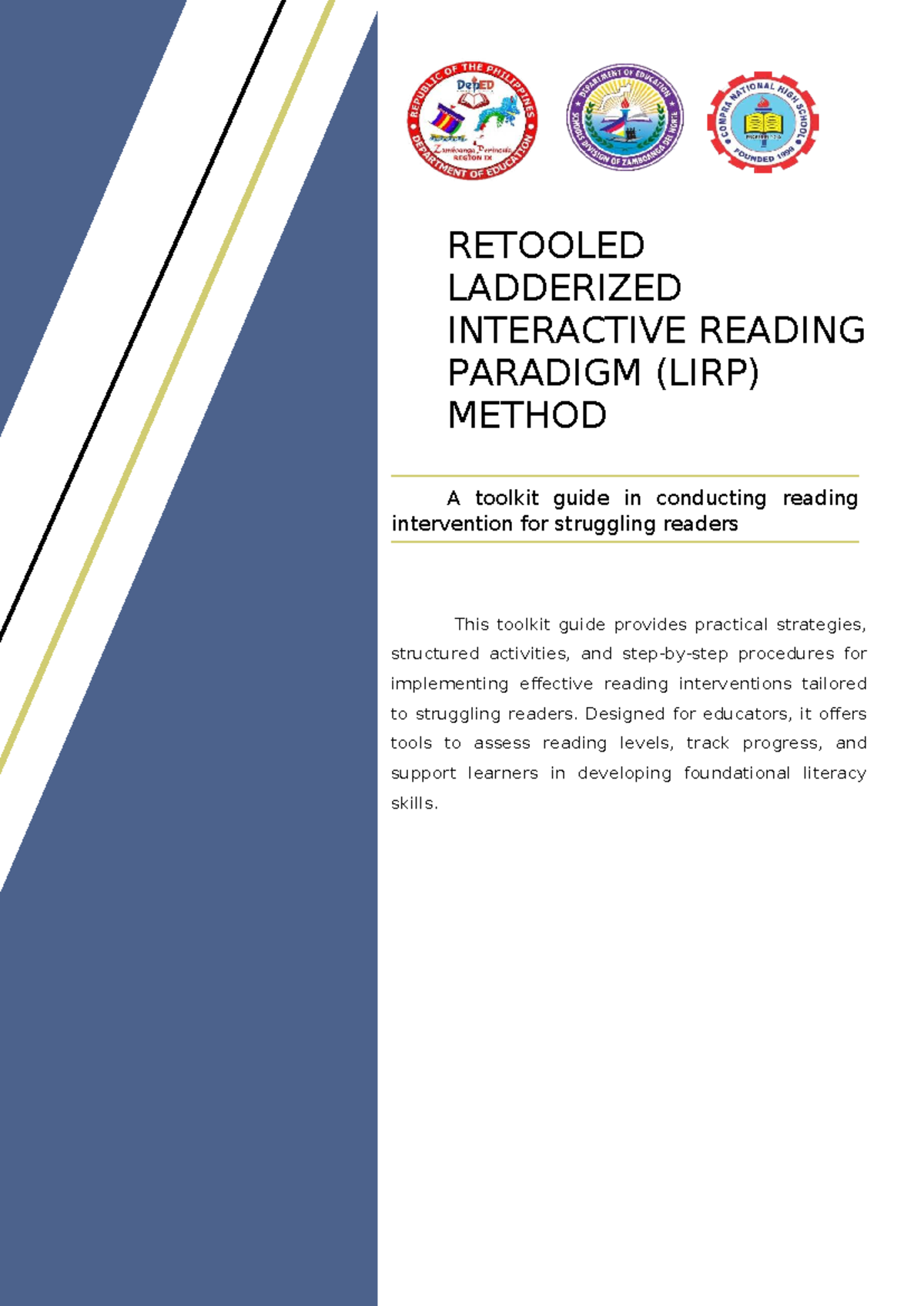 Reading Intervention Toolkit: LIRP Method for Struggling Readers - Studocu