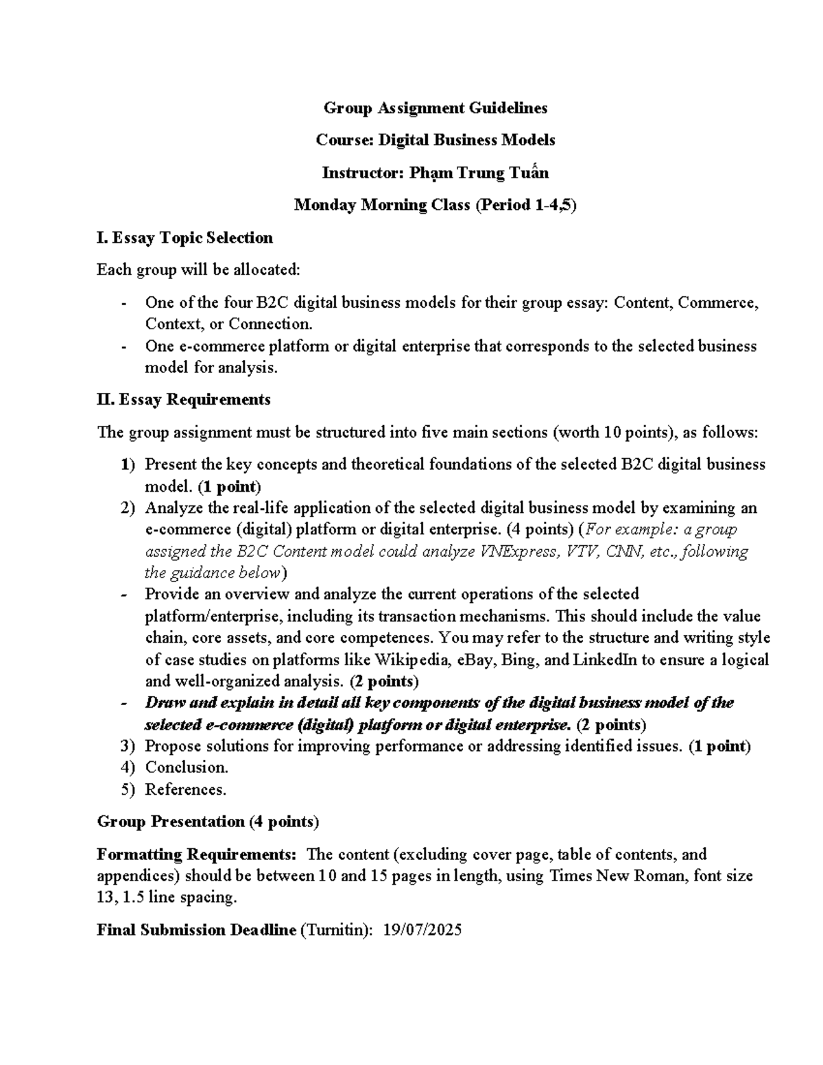 Digital Business Models Group Assignment Guidelines (DBM 101) - Studocu