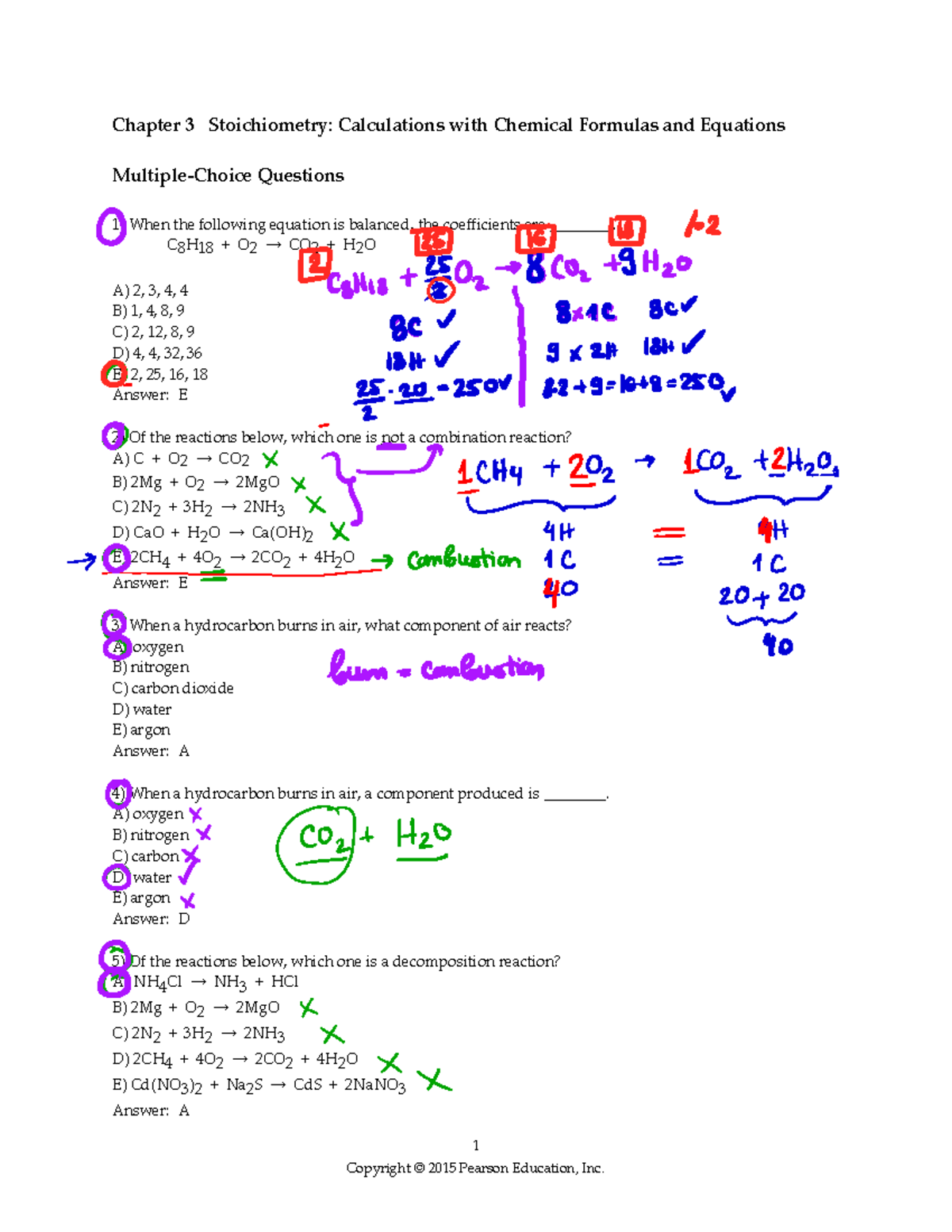 Final Exam Review: Stoichiometry & Chemical Reactions (CHEM101) - Studocu