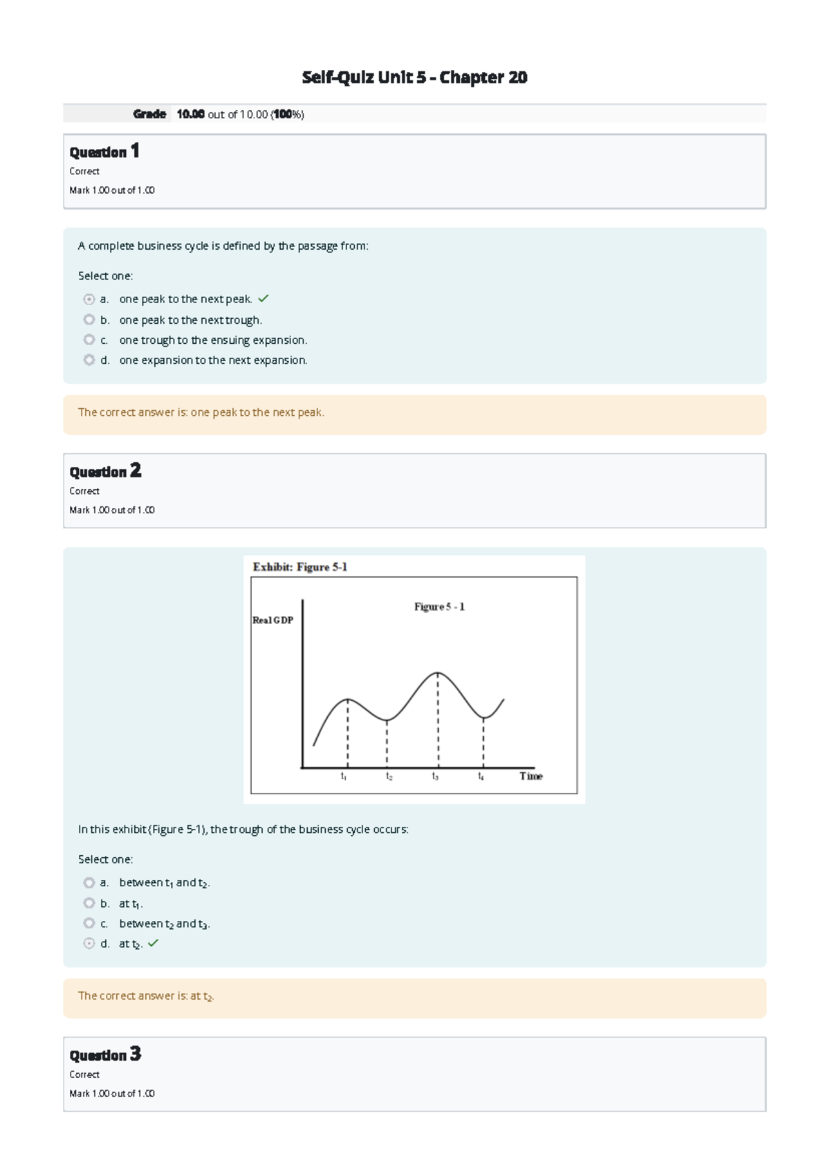 Self-Quiz Unit 5 - ECON 1580-01 Quiz: Business Cycles & Unemployment ...