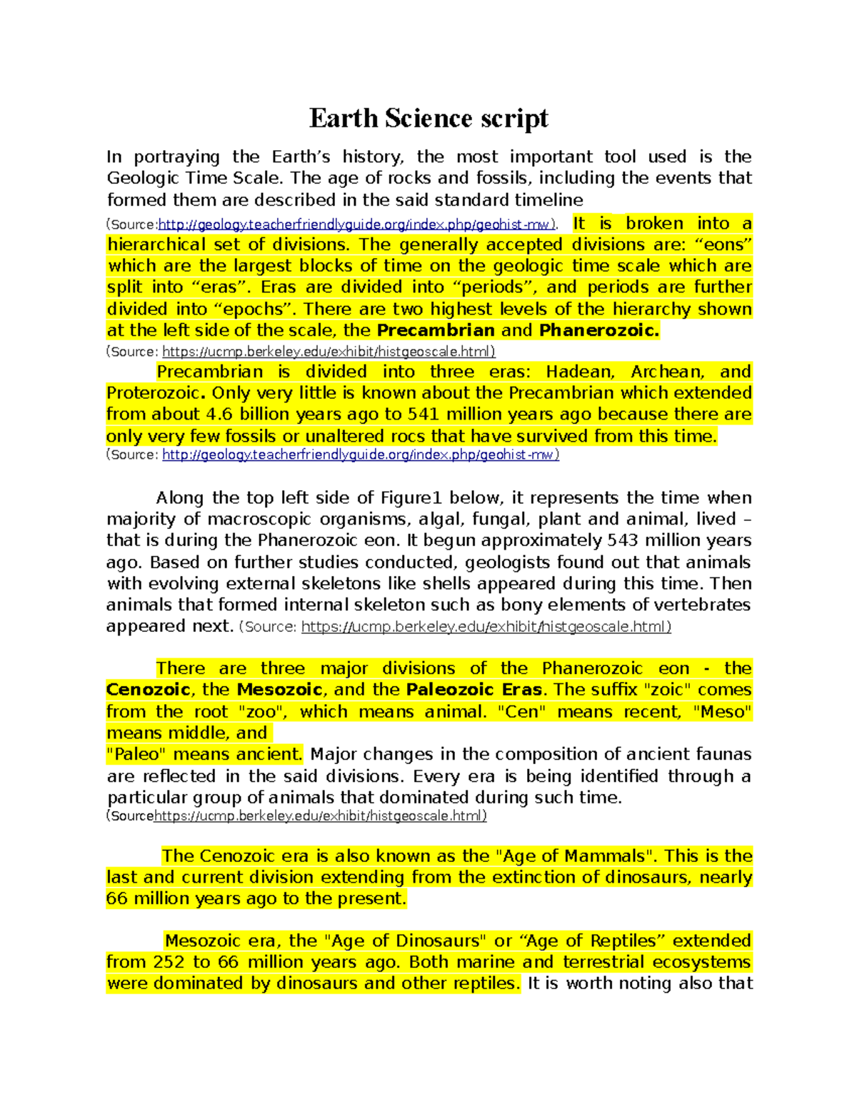 Earth Science script - study - Earth Science script In portraying the ...