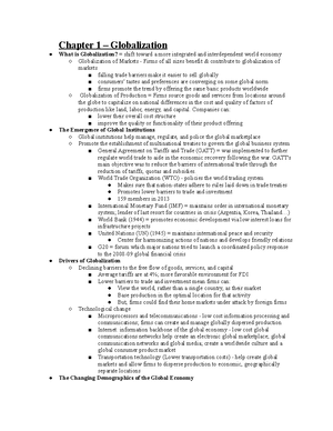 Bus5-4 - Notes on chapters 5 and 4 - Global Dimensions of Business ...