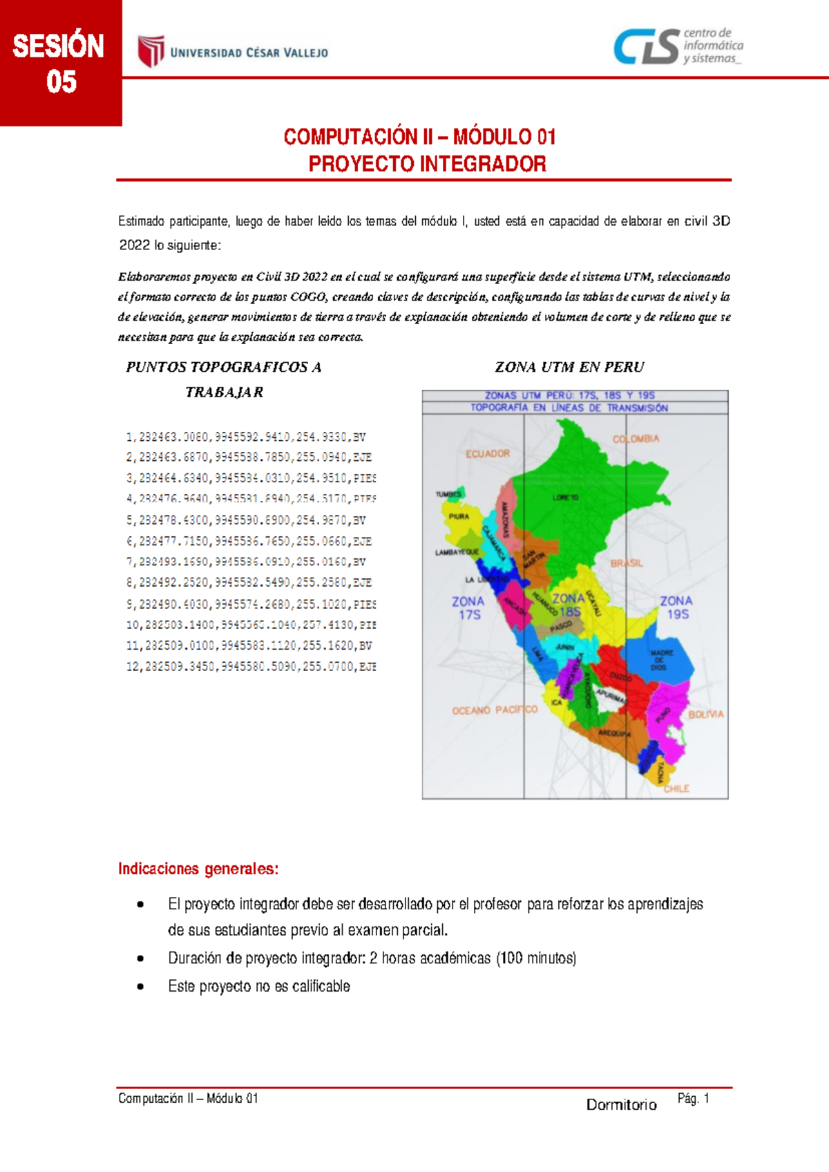COMPUTACIÓN II MÓDULO 01 PROYECTO INTEGRADOR Civil 3D 2022 - Studocu
