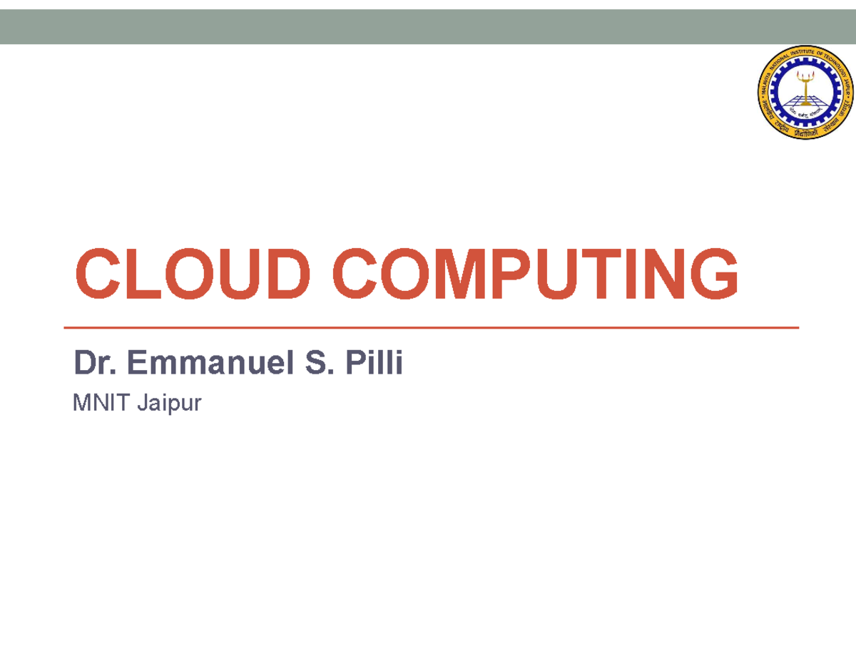 CLOUD COMPUTING: Evolution, Alternatives, and Key Concepts - Studocu