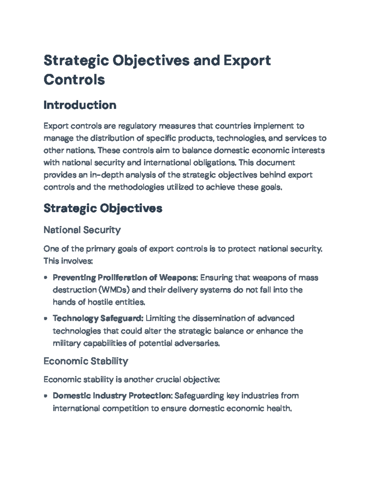 Strategic Objectives of Export Controls: An In-Depth Analysis ...