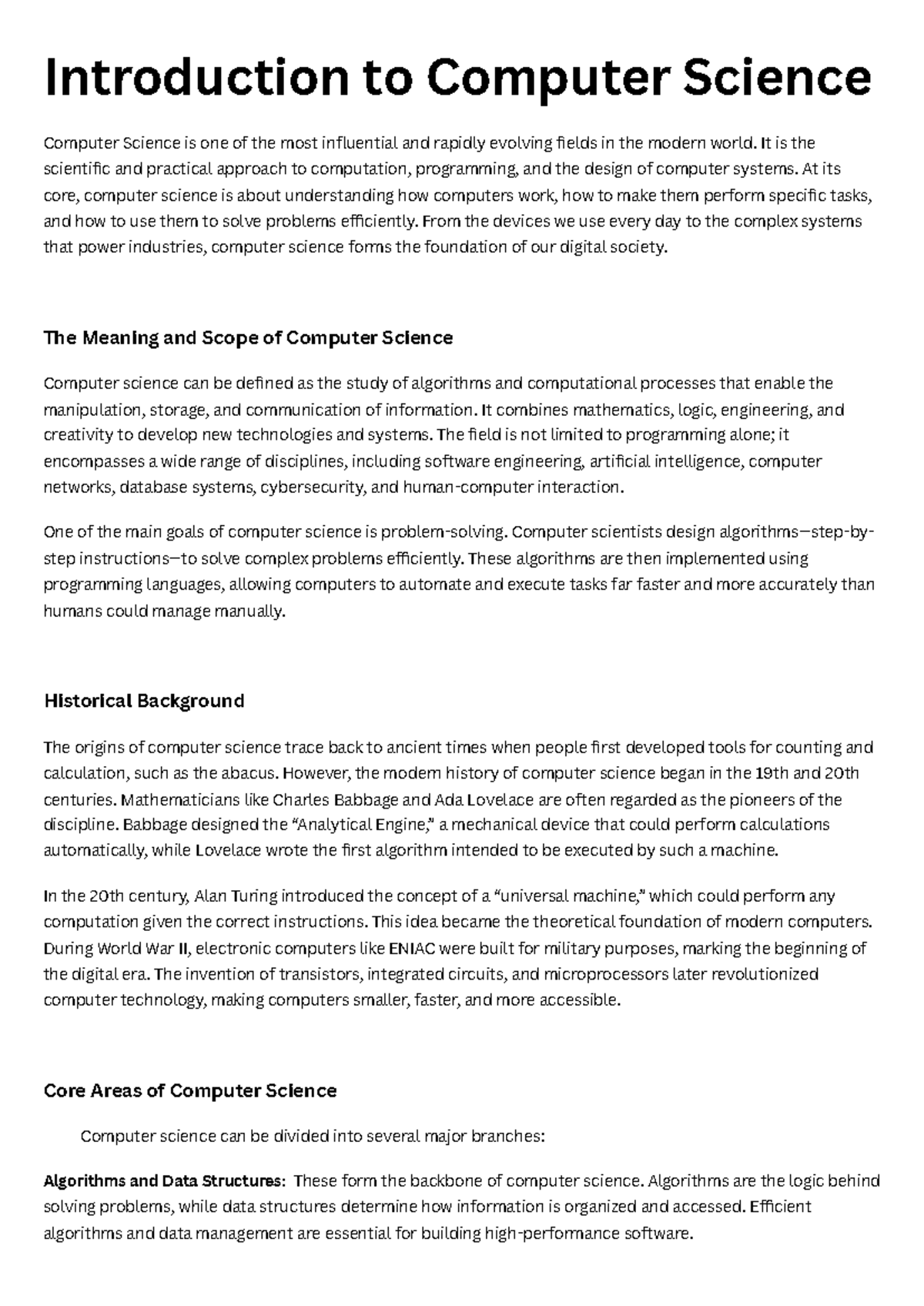 CS101: Introduction to Computer Science - Concepts and Applications ...