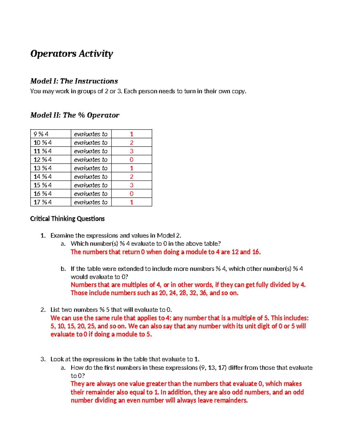 Operators+Activity - dfsdfs - Operators Activity Model I: The ...