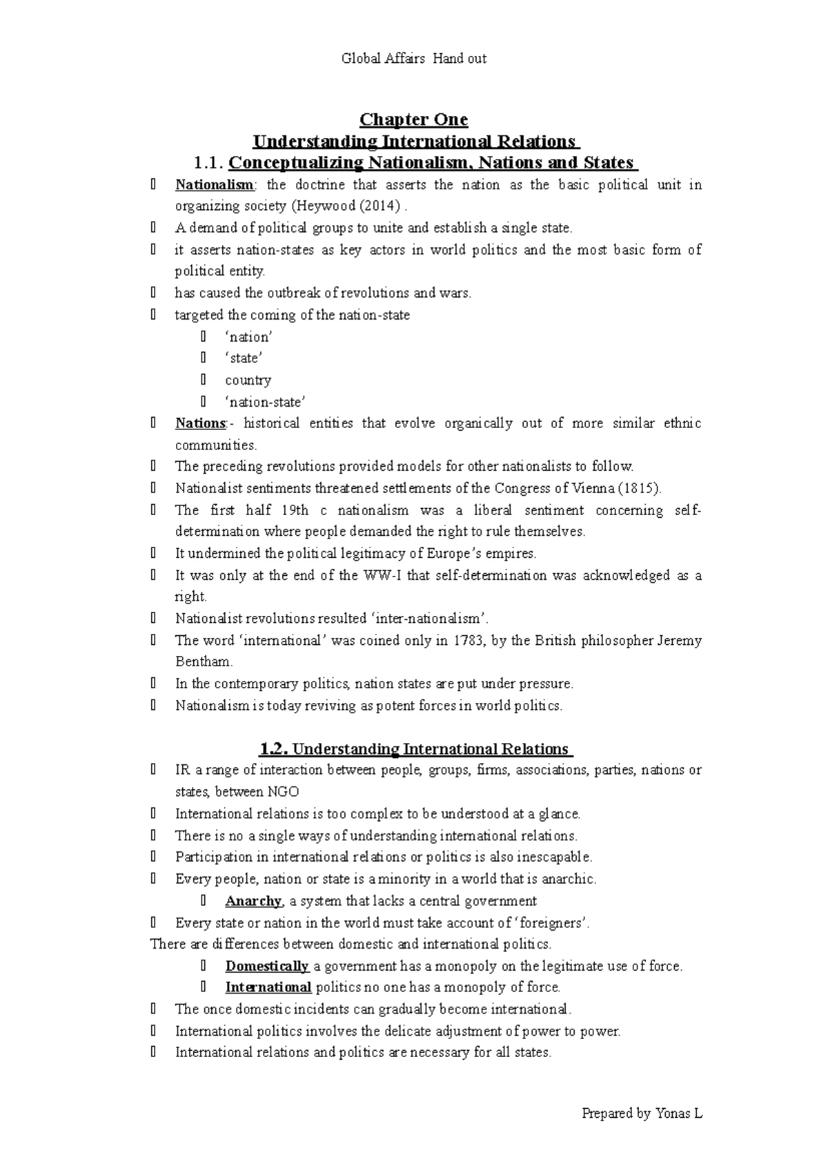 Global Trends Chapter 1 Note – Campus Handout - Global Trends Chapter 1 ...