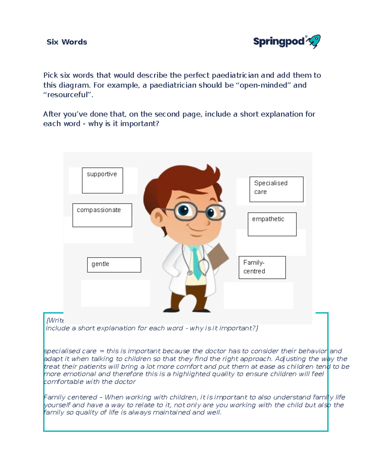 Six Words - tyess - Six Words Pick six words that would describe the ...