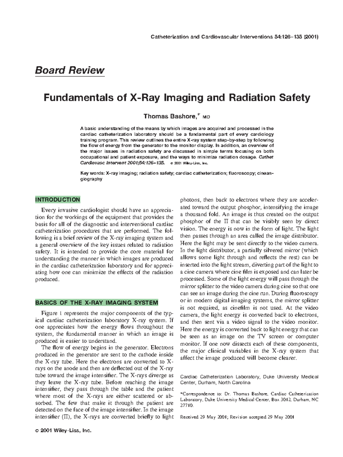 Cardiology 101: Imaging & Radiation Safety Fundamentals for ...